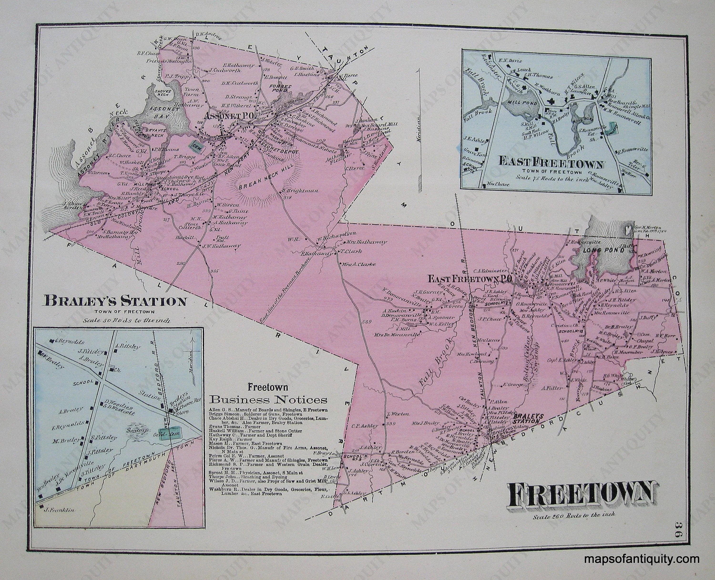 1871 - Freetown p. 36 (MA) - Antique Map – Maps of Antiquity
