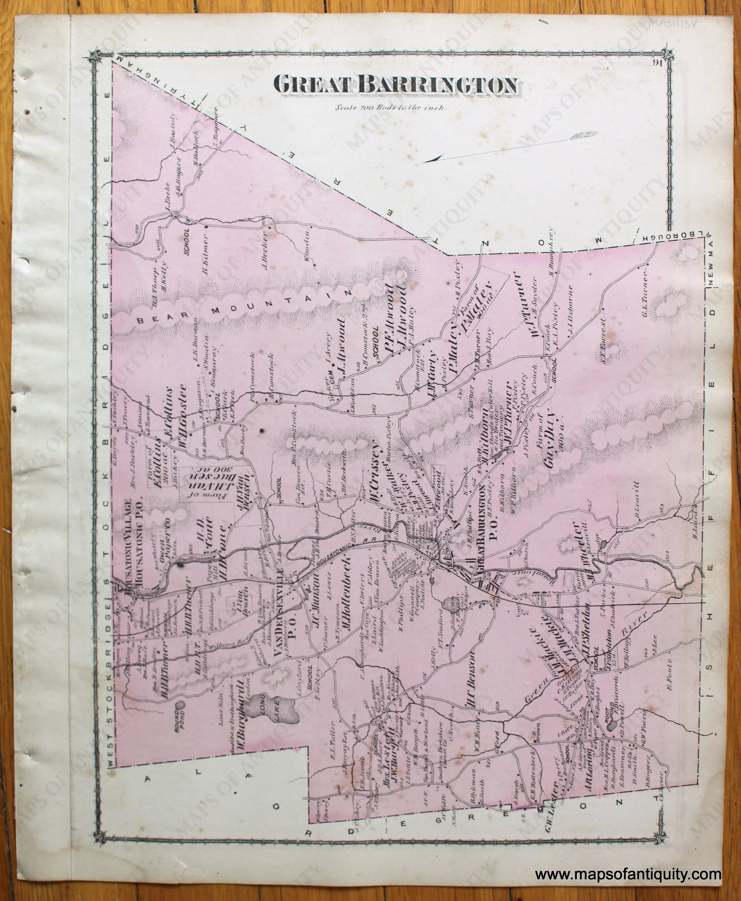 1876 - Great Barrington p. 91 (MA) - Antique Map – Maps of Antiquity