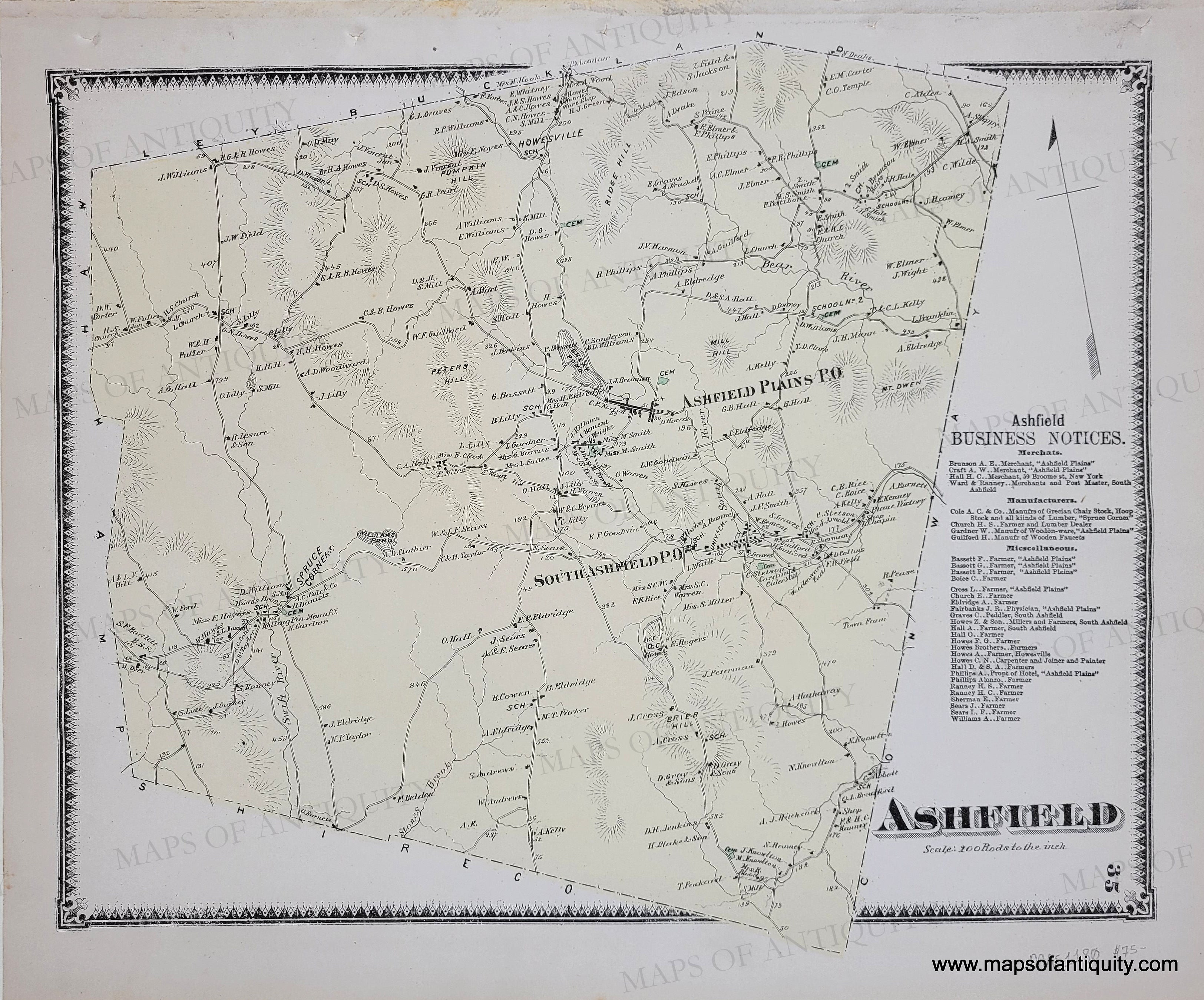 1871 - Ashfield p. 35 (MA) - Antique Map – Maps of Antiquity