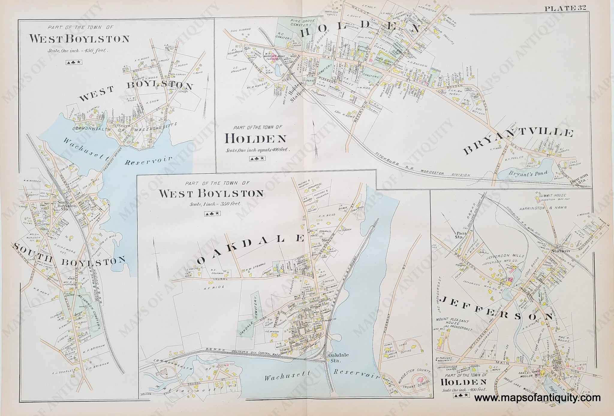 Old Maps Of Worcester Ma Rare 1833 Map Of Worcester Massachusetts