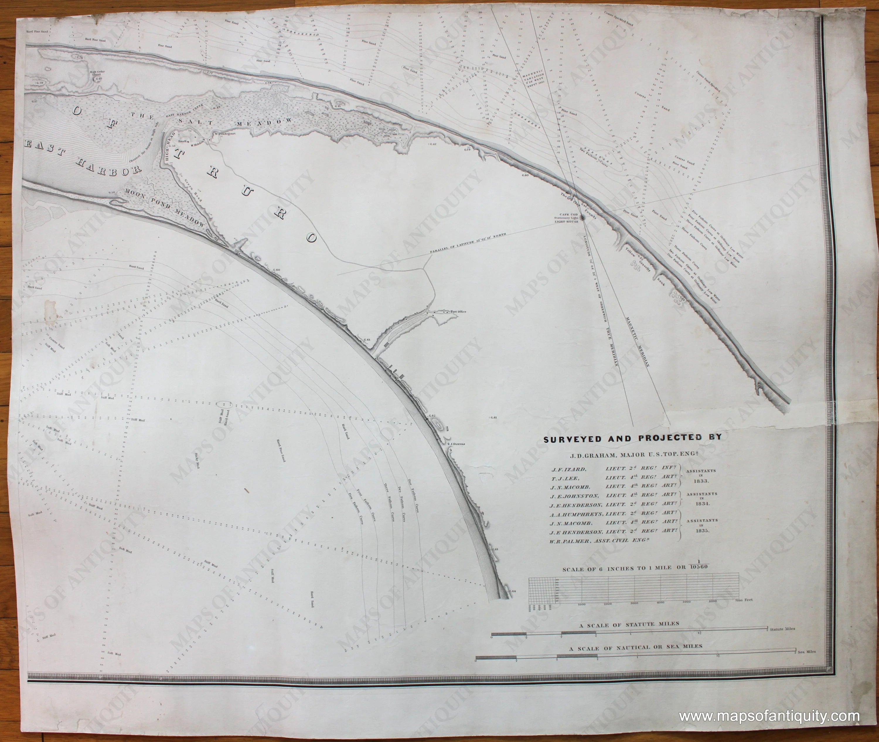 1836 - A Map of the Extremity of Cape Cod - Truro Sheet Only - Antique ...