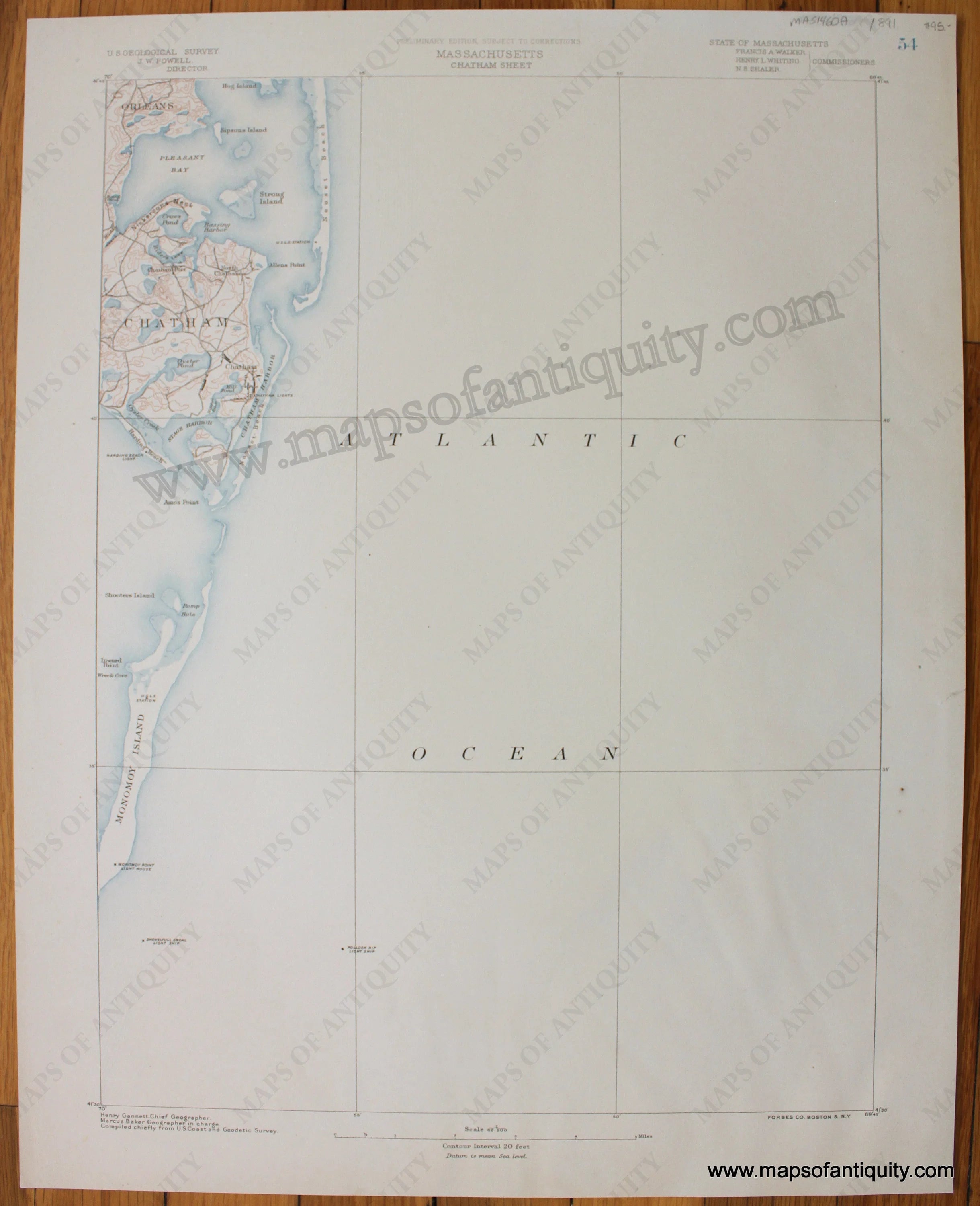 1890 - MA Chatham sheet, Antique Map topo map - Antique Map – Maps of ...