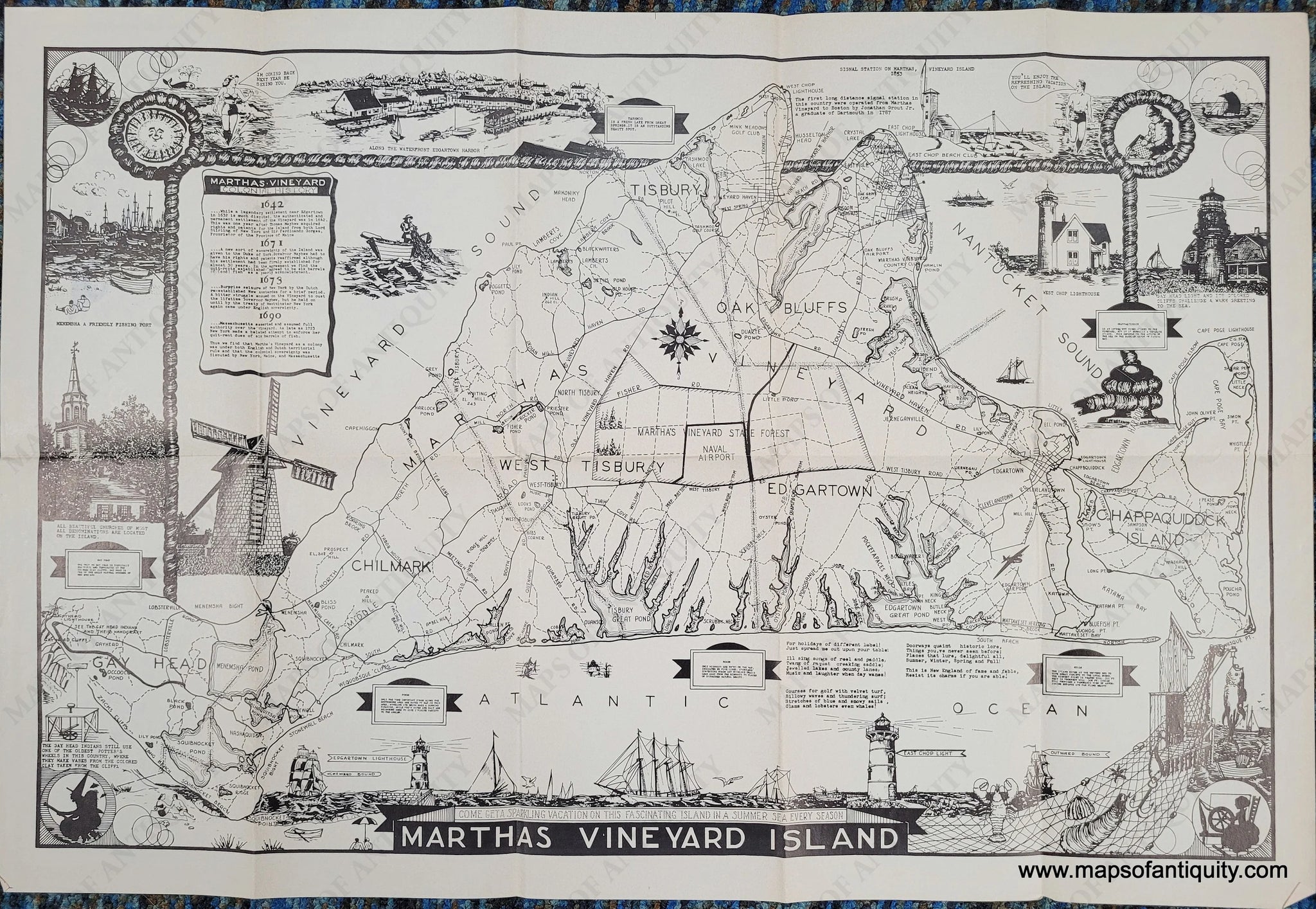 Marthas Vineyard Map Of Island