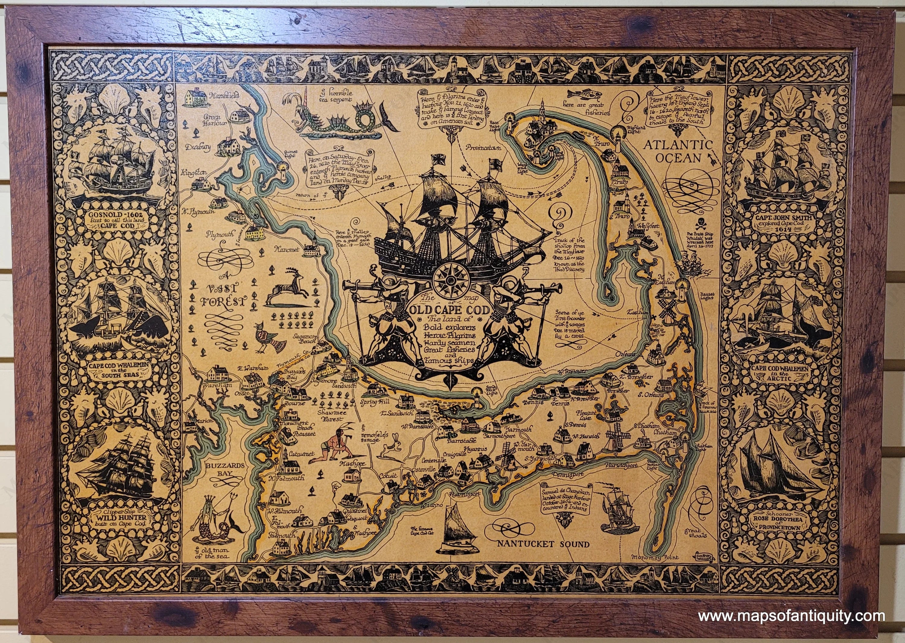 1930 - The Map of Old Cape Cod - Antique Map – Maps of Antiquity