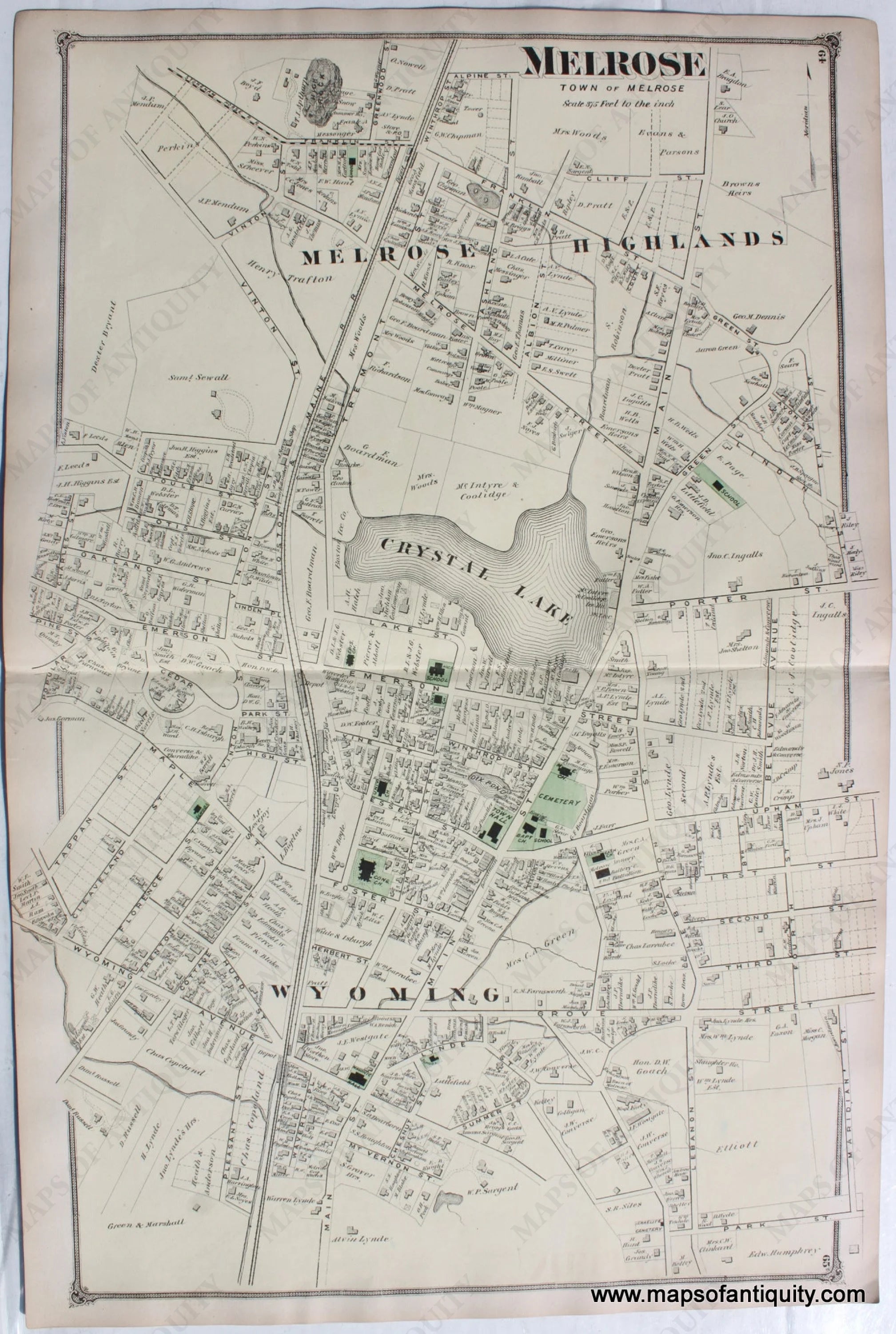1875 - Melrose Center, verso Concord and Westvale (MA) *****SOLD ...