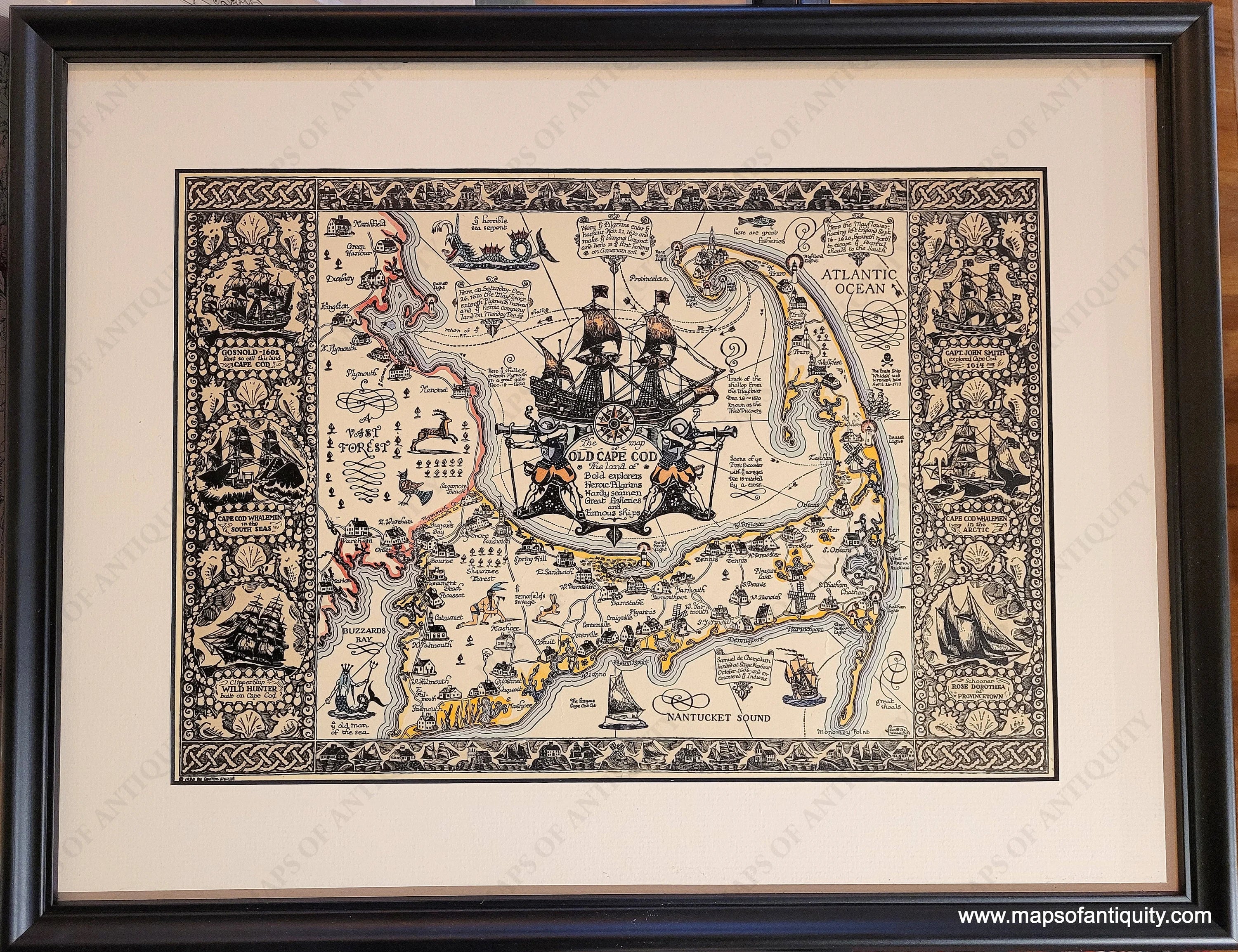1930 - The Map of Old Cape Cod The Land of Bold Explorers, Heroic Pilg ...