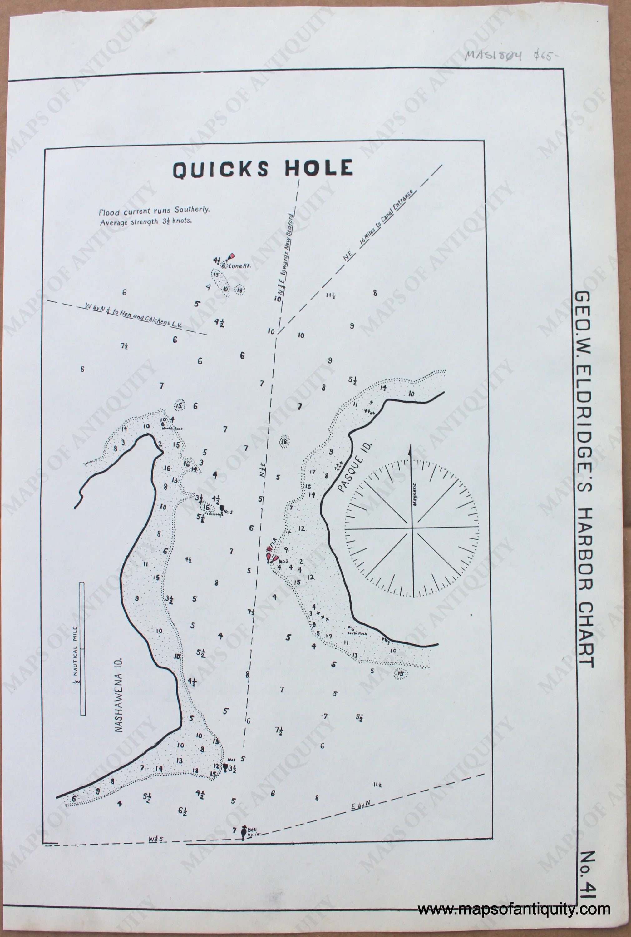 1910 - Quicks Hole - Antique Chart – Maps of Antiquity