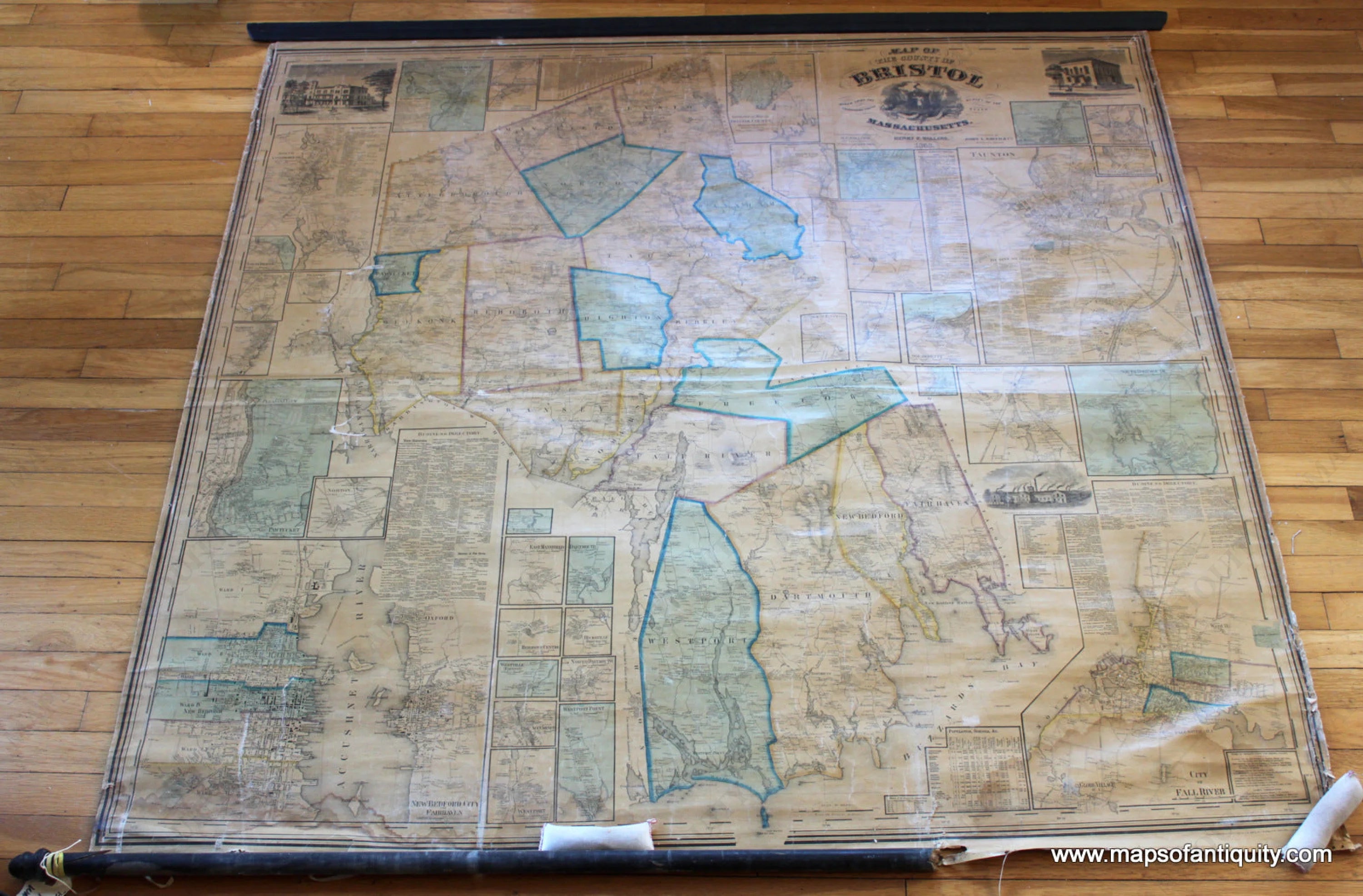 1858 - Map of the County of Bristol, Massachusetts - Antique Map – Maps ...