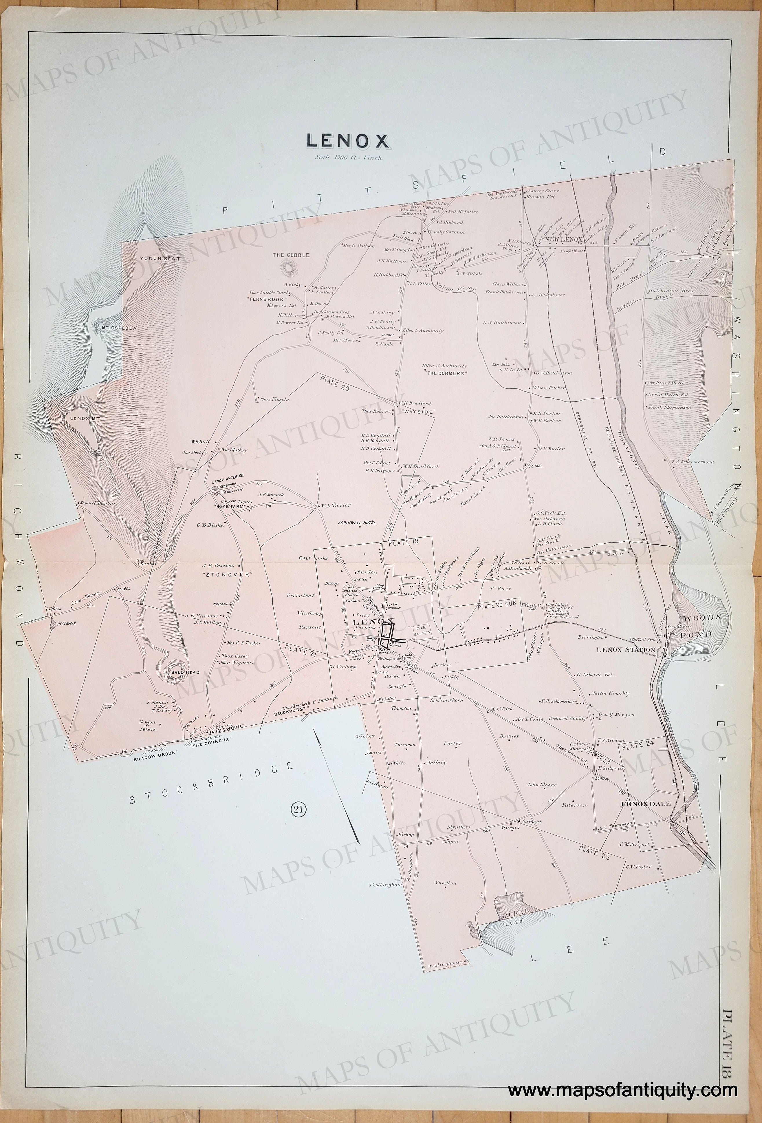 1904 - Lenox (MA) - Antique Map – Maps of Antiquity