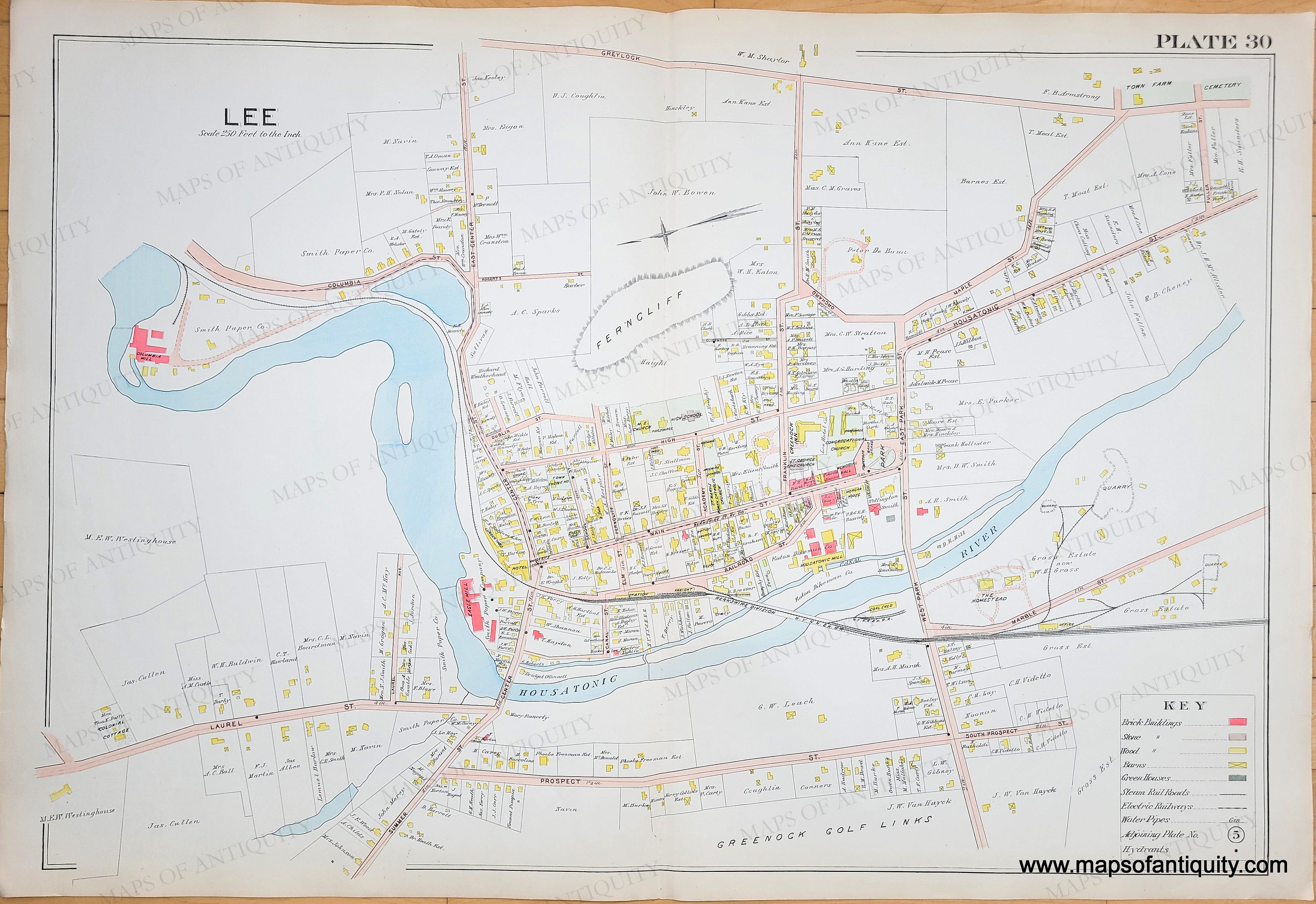 1904 - Lee (MA) - Antique Map – Maps of Antiquity