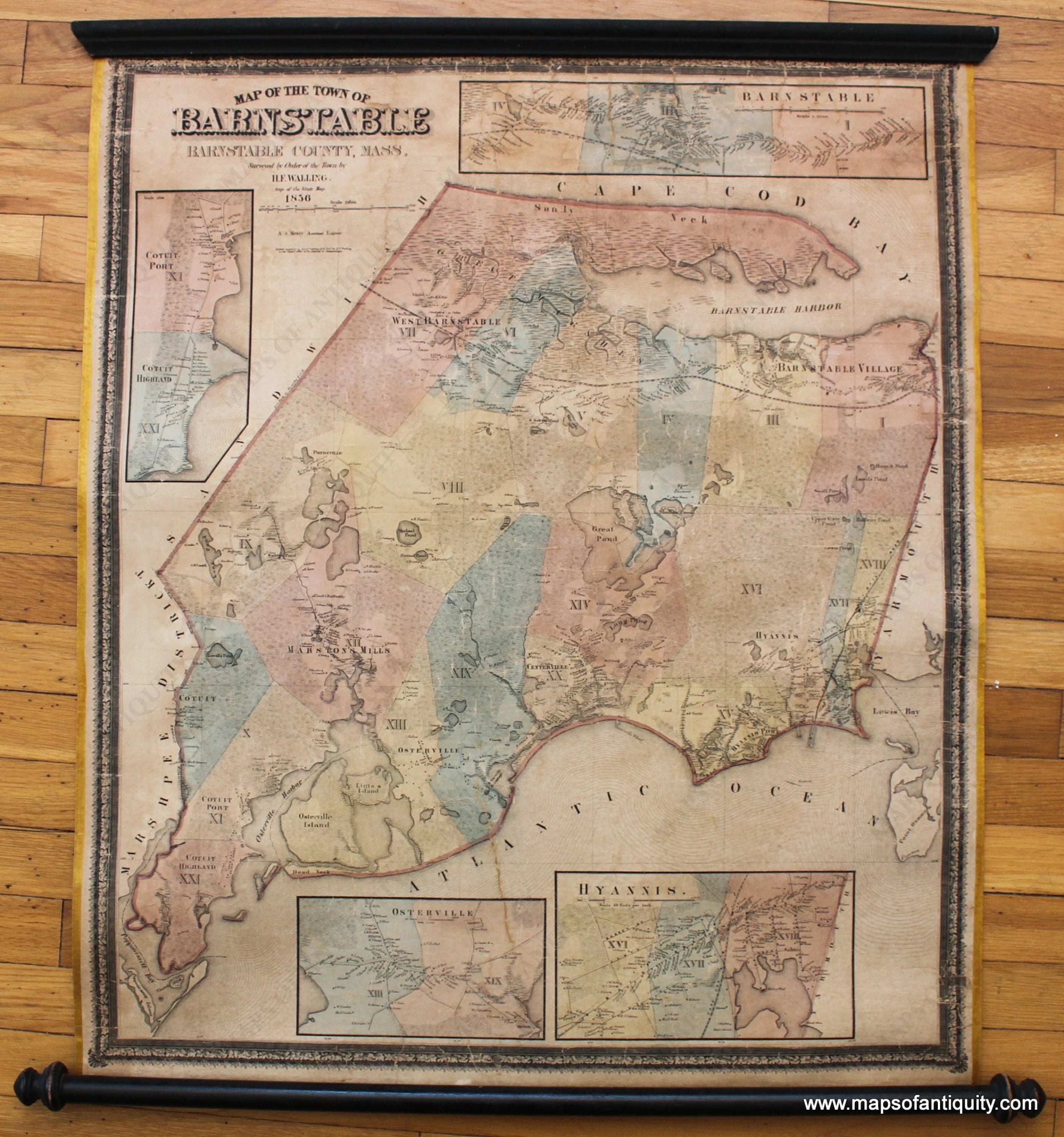 1856 - Map of the Town of Barnstable, Barnstable County, Mass. - Antiq ...
