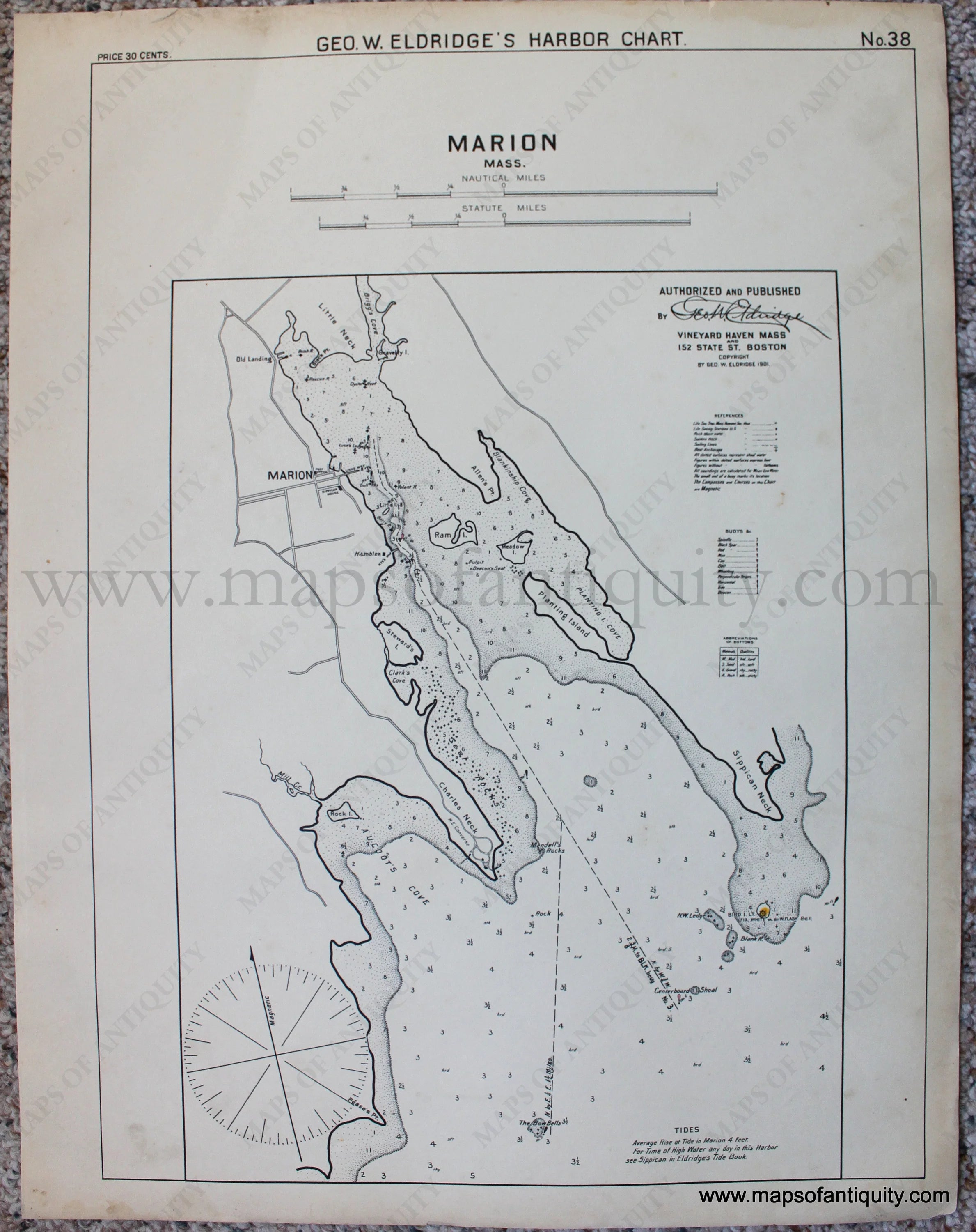 1910 - Marion, Mass. - Antique Chart – Maps of Antiquity