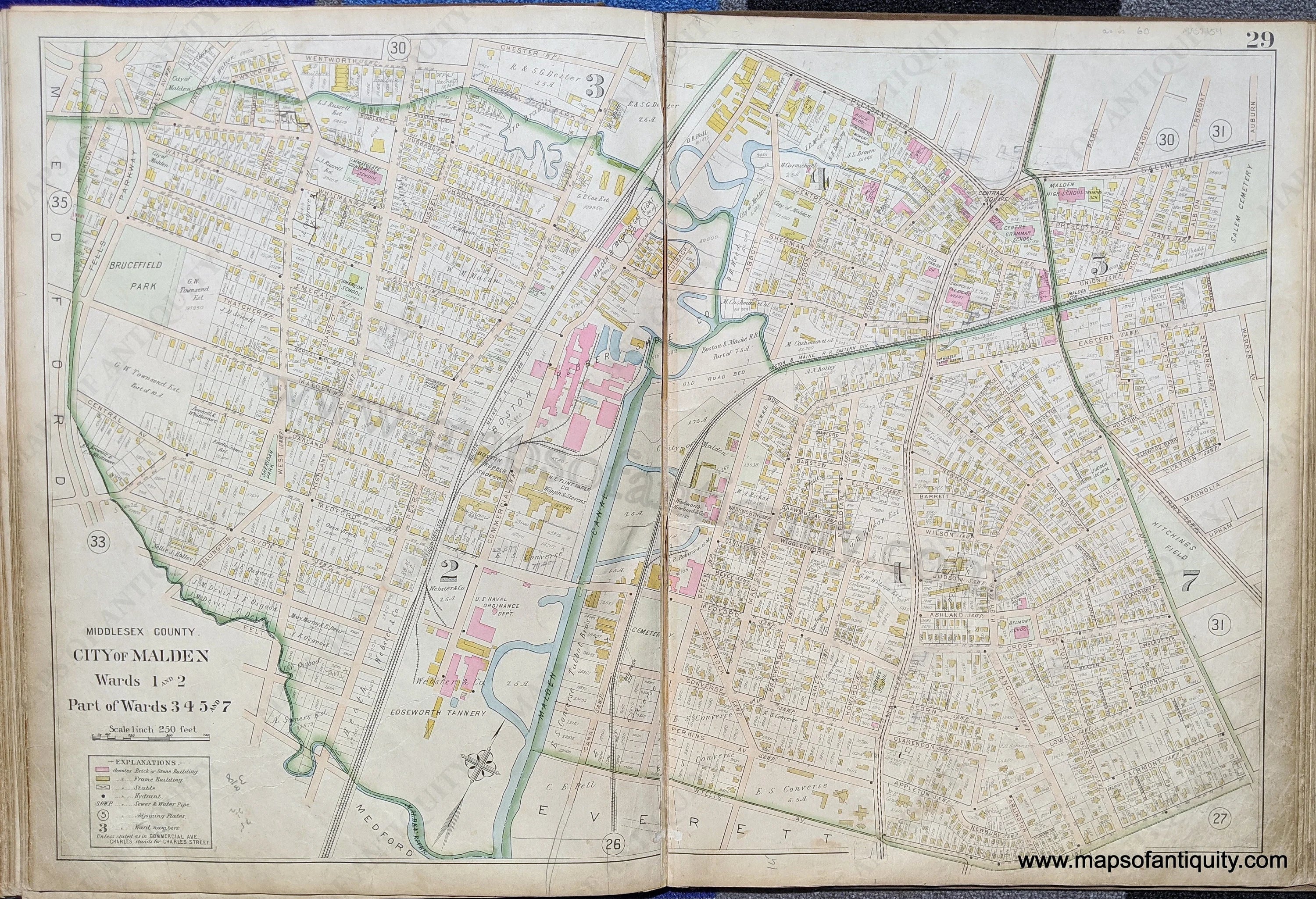 1900 - City of Malden, Wards 1 and 2, Part of Wards 3,4,5, and 7 - Ant ...