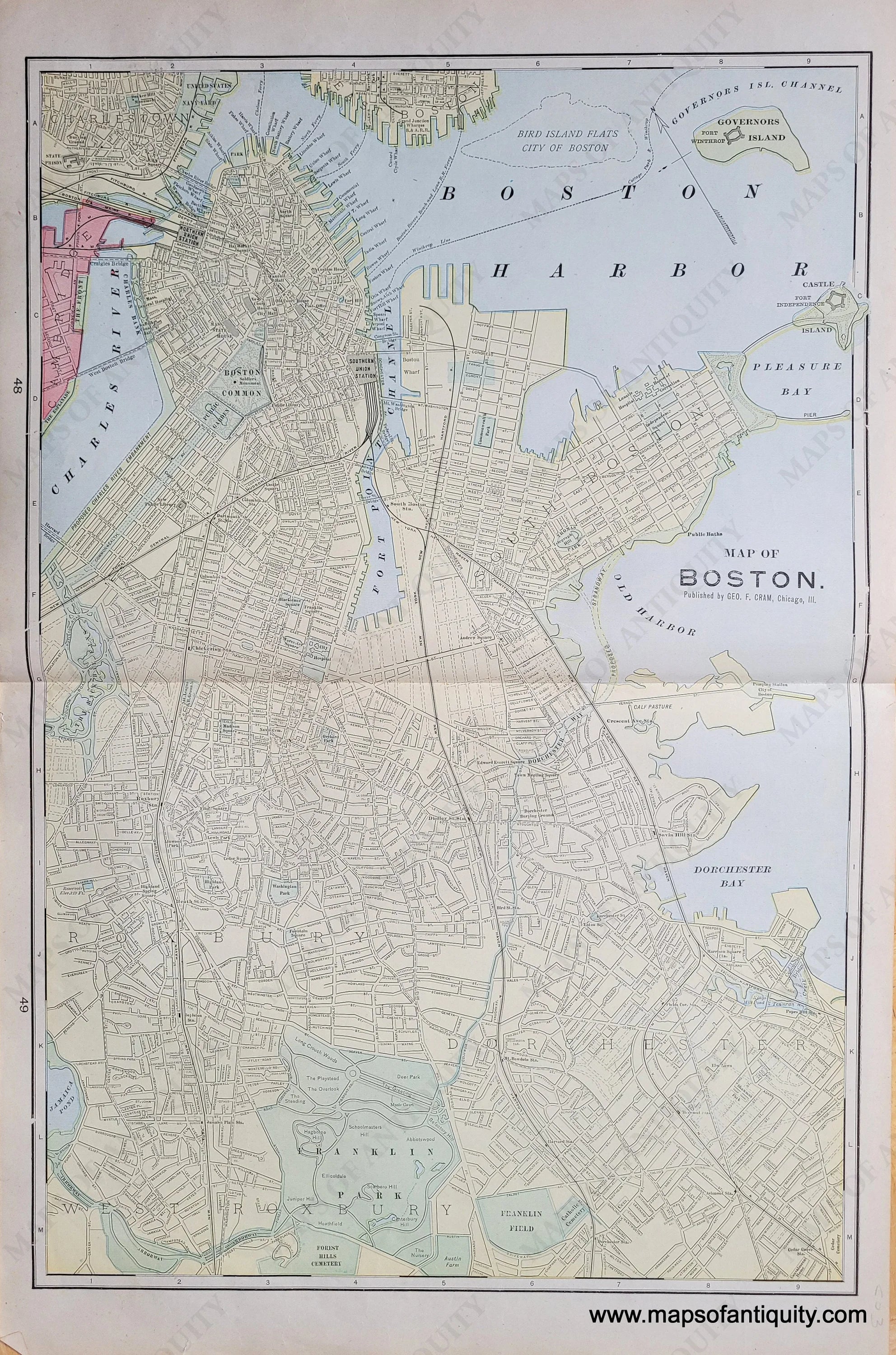 1903 - Map of Boston - Antique Map – Maps of Antiquity