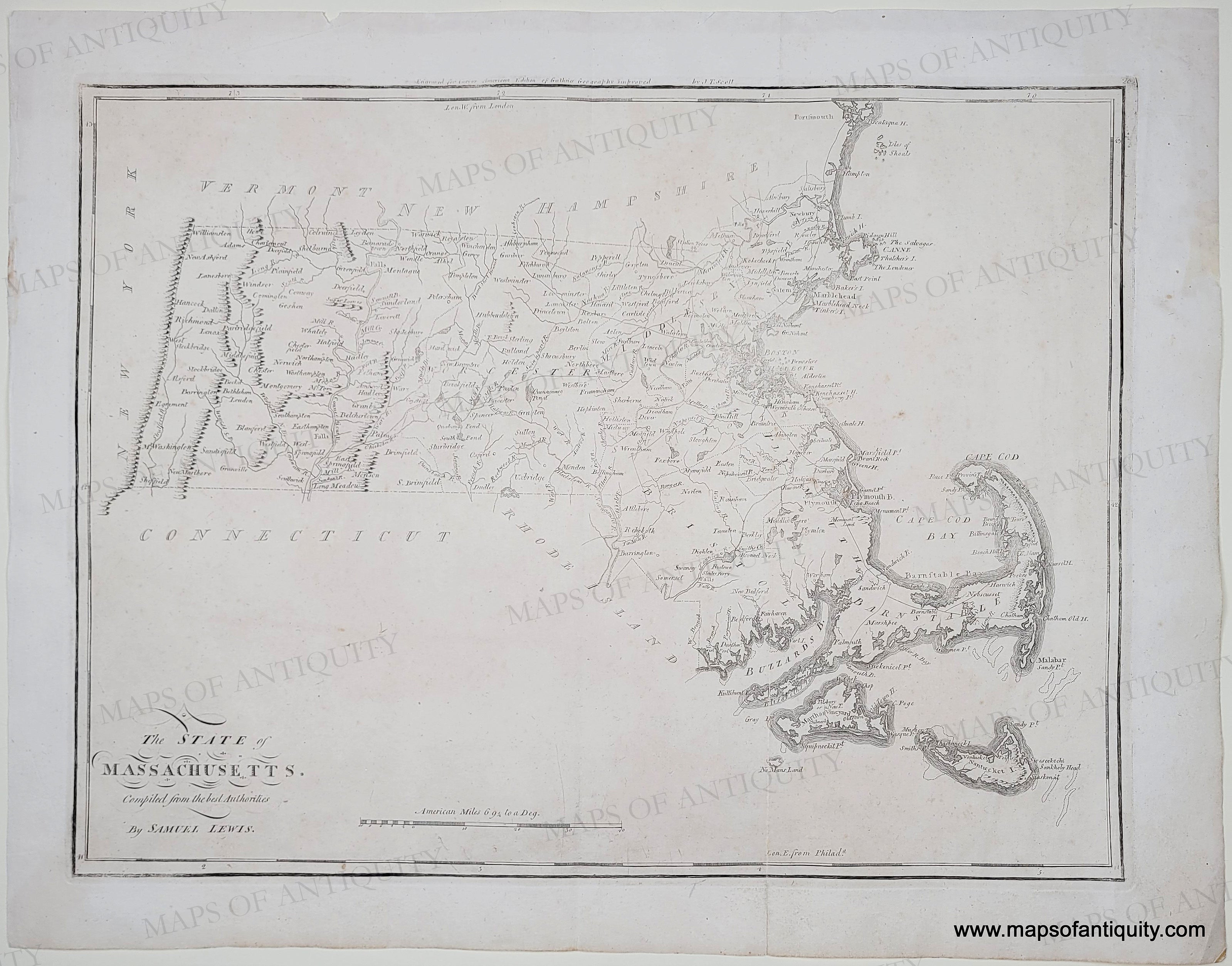 1795 - The State of Massachusetts, Compiled from the best Authorities ...