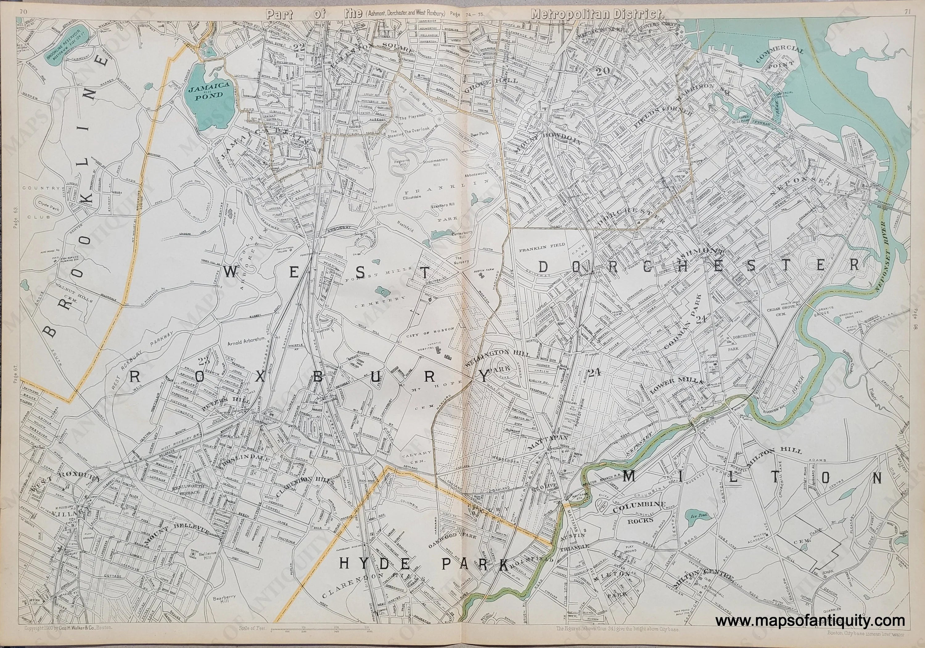 1900 - Part of the Metropolitan District (Boston) p.70-71 - Antique Ma ...