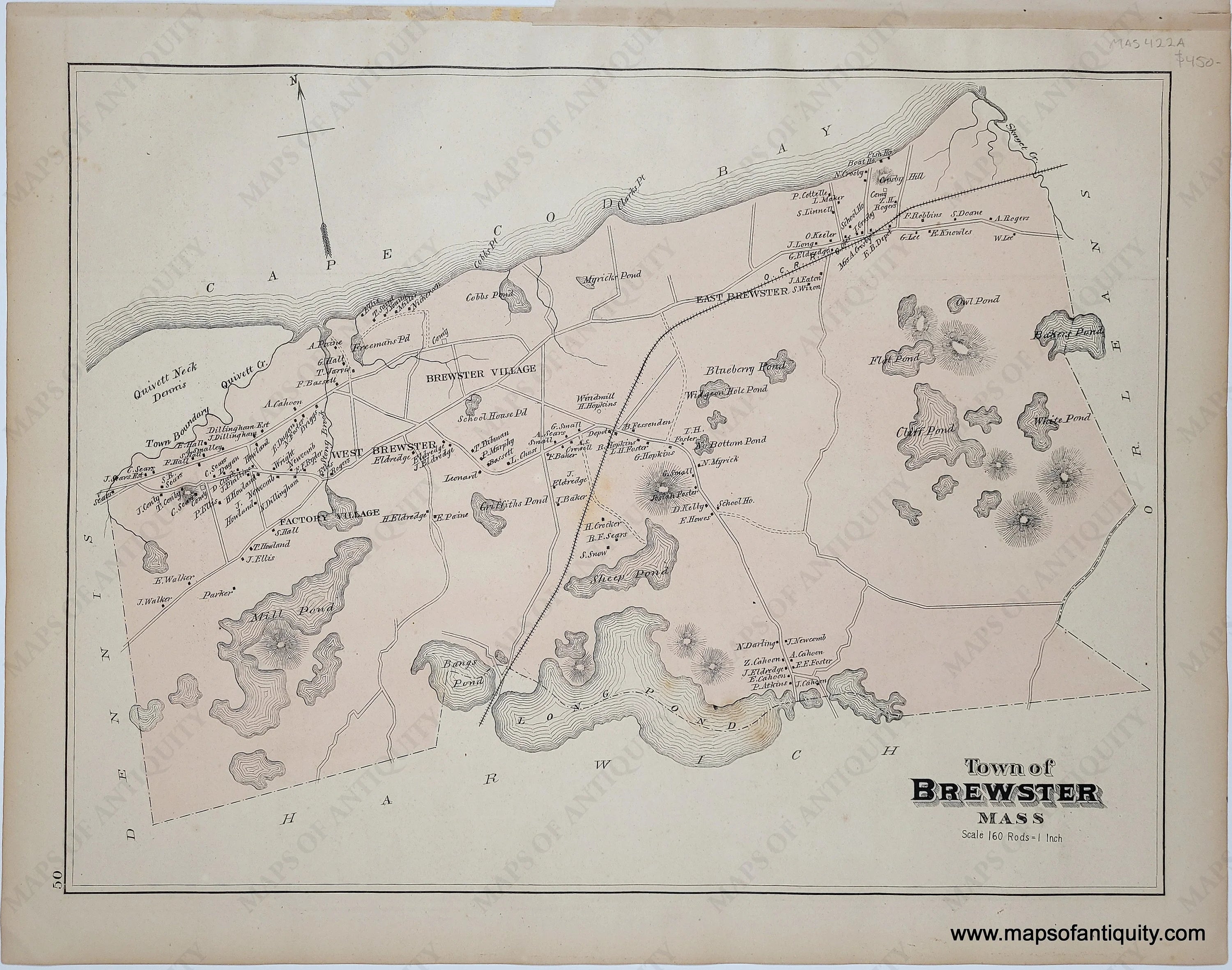 1880 - Town of Brewster p. 50 - Antique Map – Maps of Antiquity
