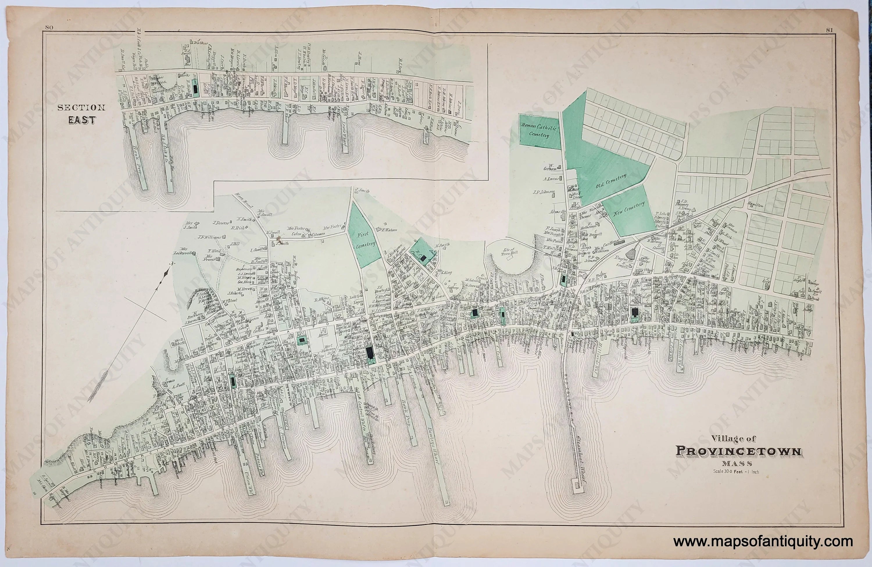 1880 - Double-sided map: Town of Provincetown p. 79, Village of Provin ...