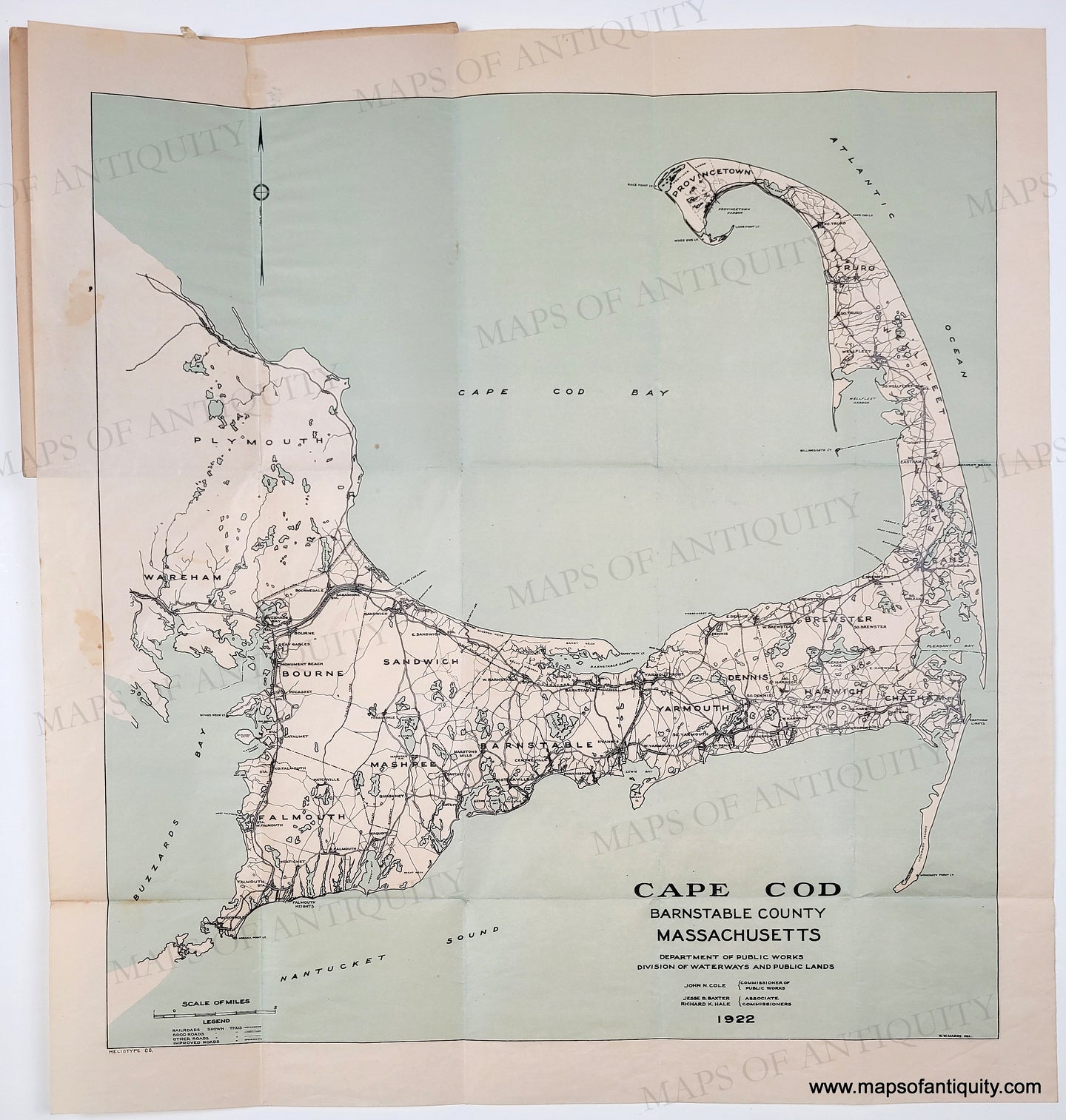 1922 - Cape Cod, Barnstable County, Massachusetts - Antique Map – Maps ...