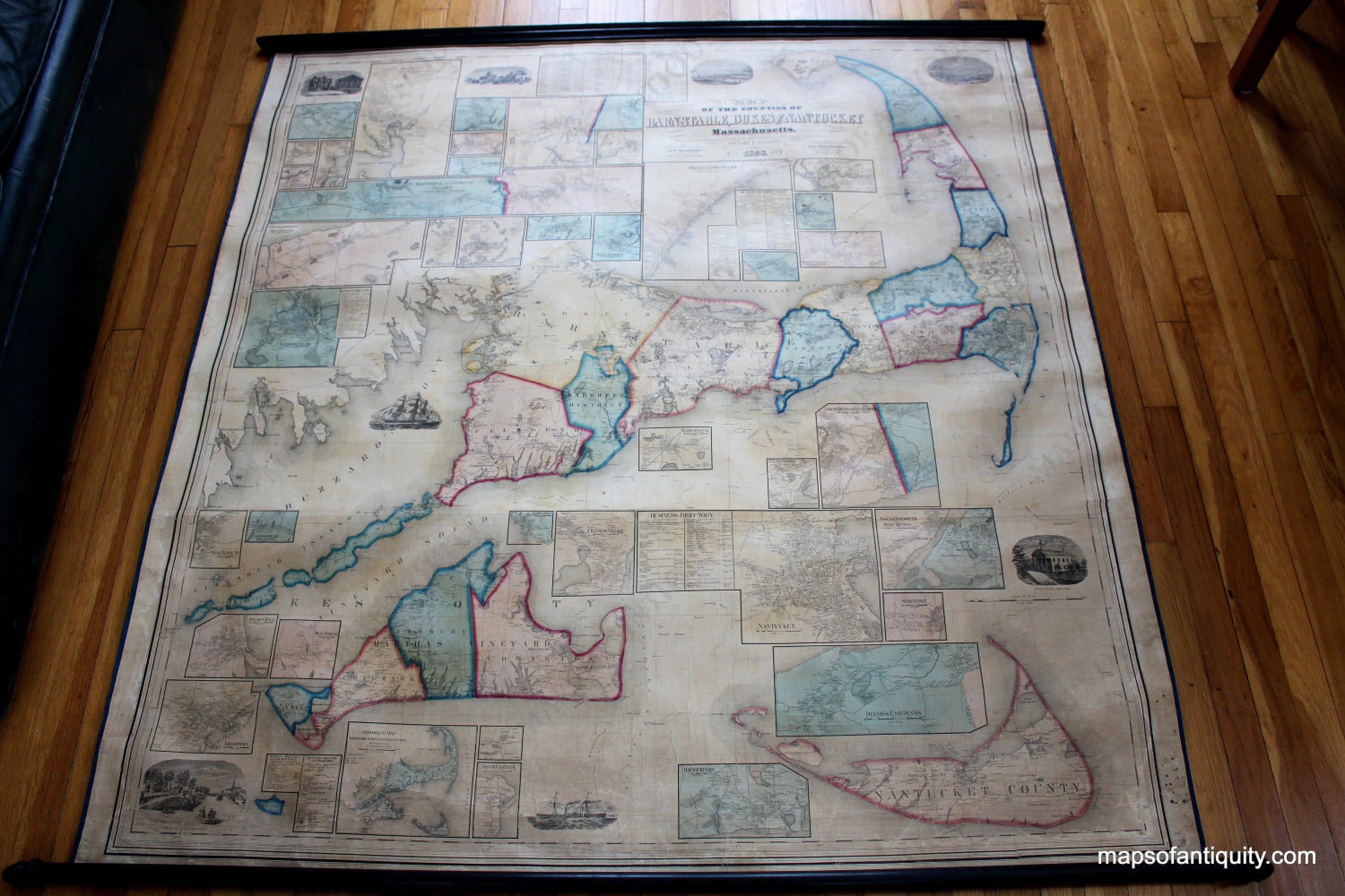 1858 - Map of the Counties of Barnstable, Dukes & Nantucket, Massachus ...
