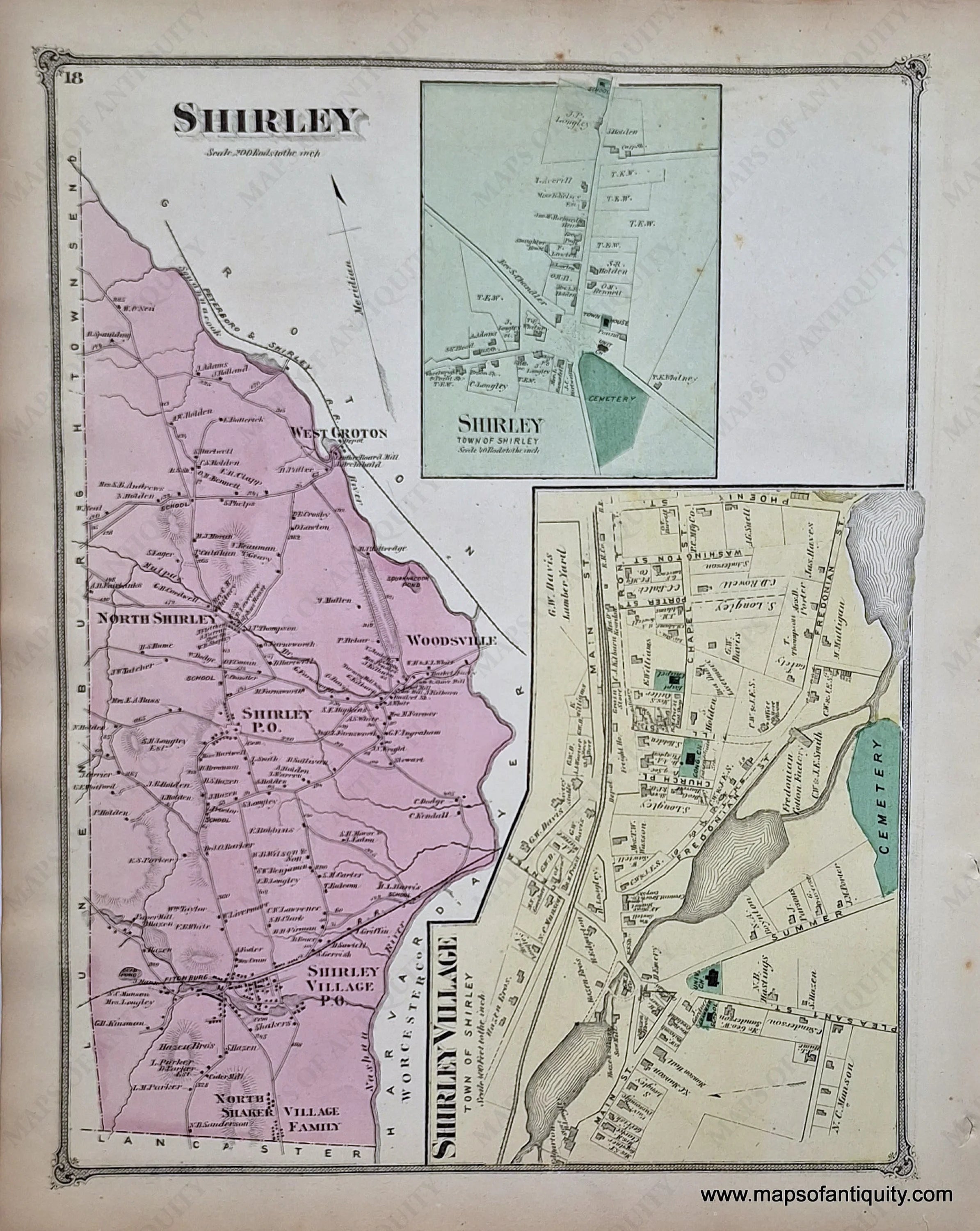 1875 - Shirley (MA) - Antique Map – Maps of Antiquity