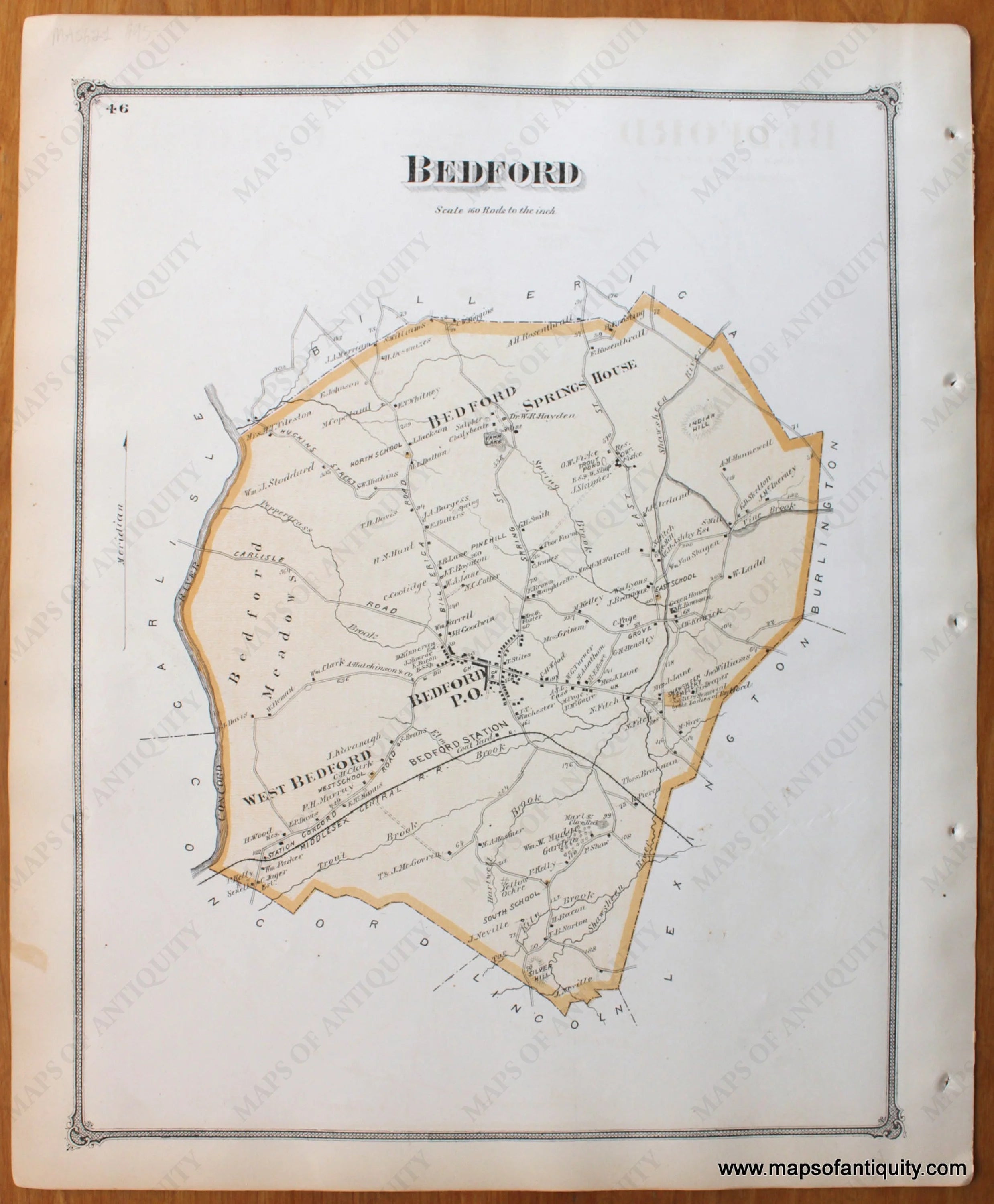 1875 - Bedford (MA) - Antique Map – Maps of Antiquity