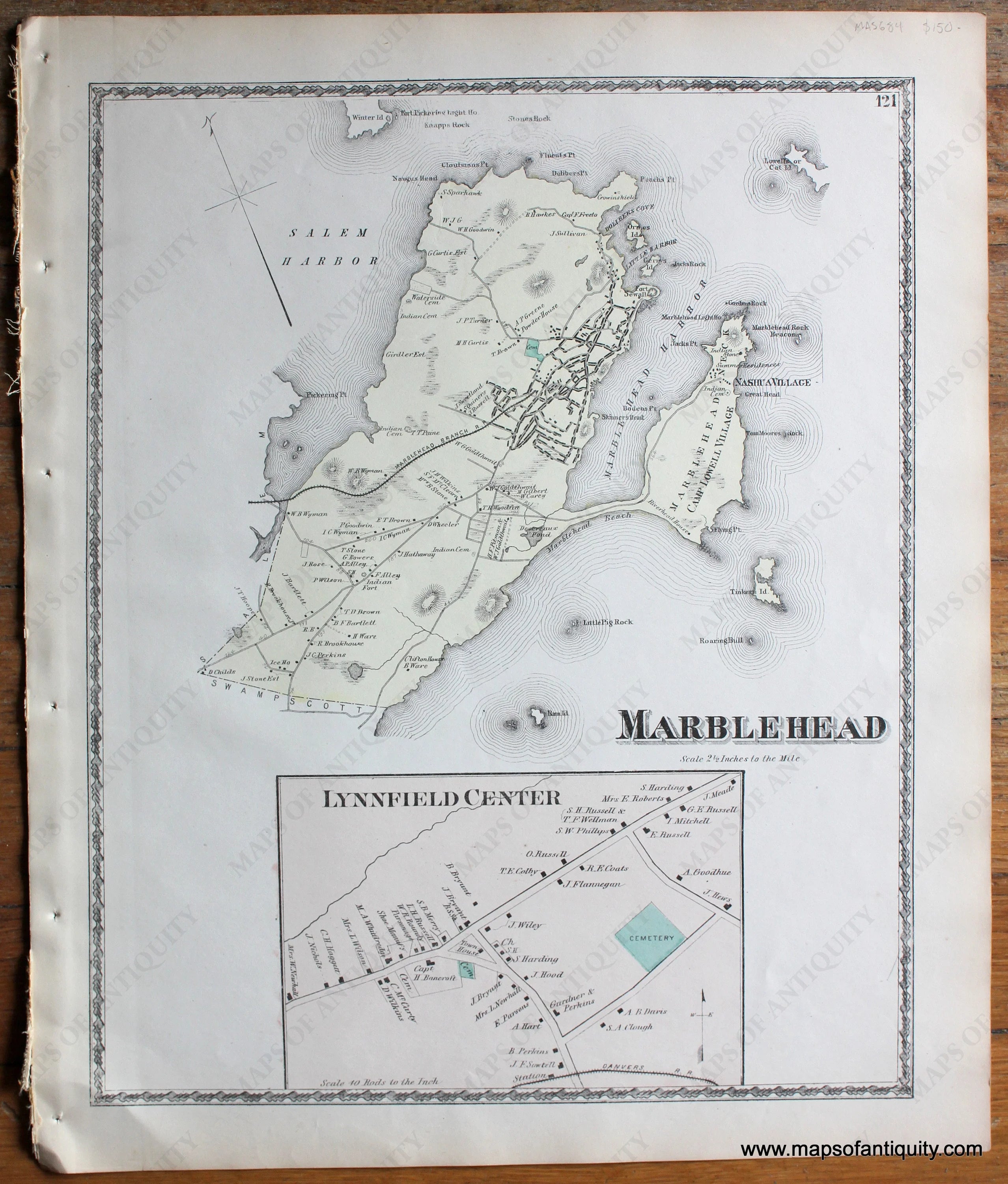 1872 - Marblehead - Antique Map – Maps of Antiquity