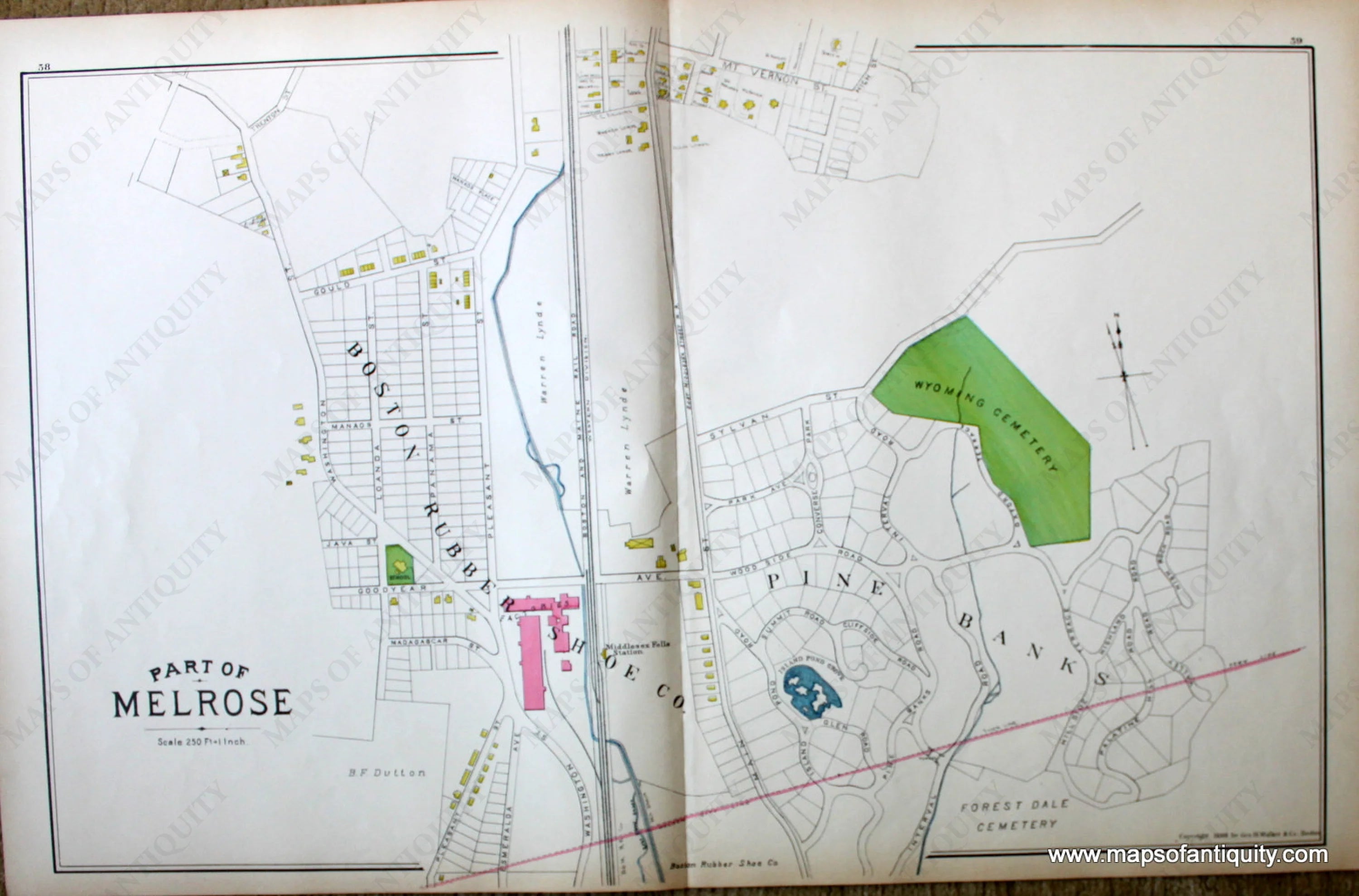 1889 - Part of Melrose (MA) - Antique Map – Maps of Antiquity
