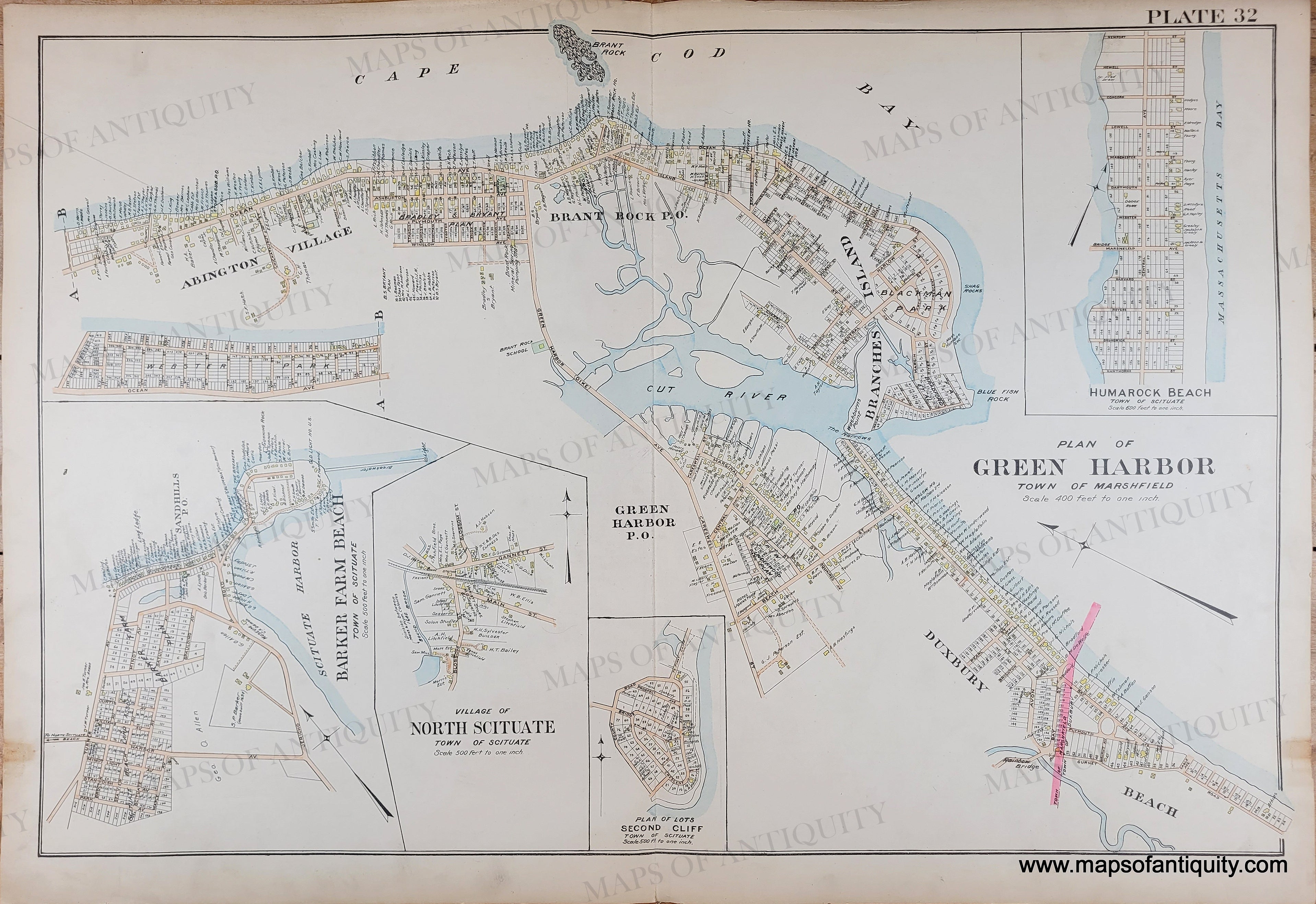 1903 - Green Harbor, Town of Marshfield, North Scituate -Plate 32 (MA ...