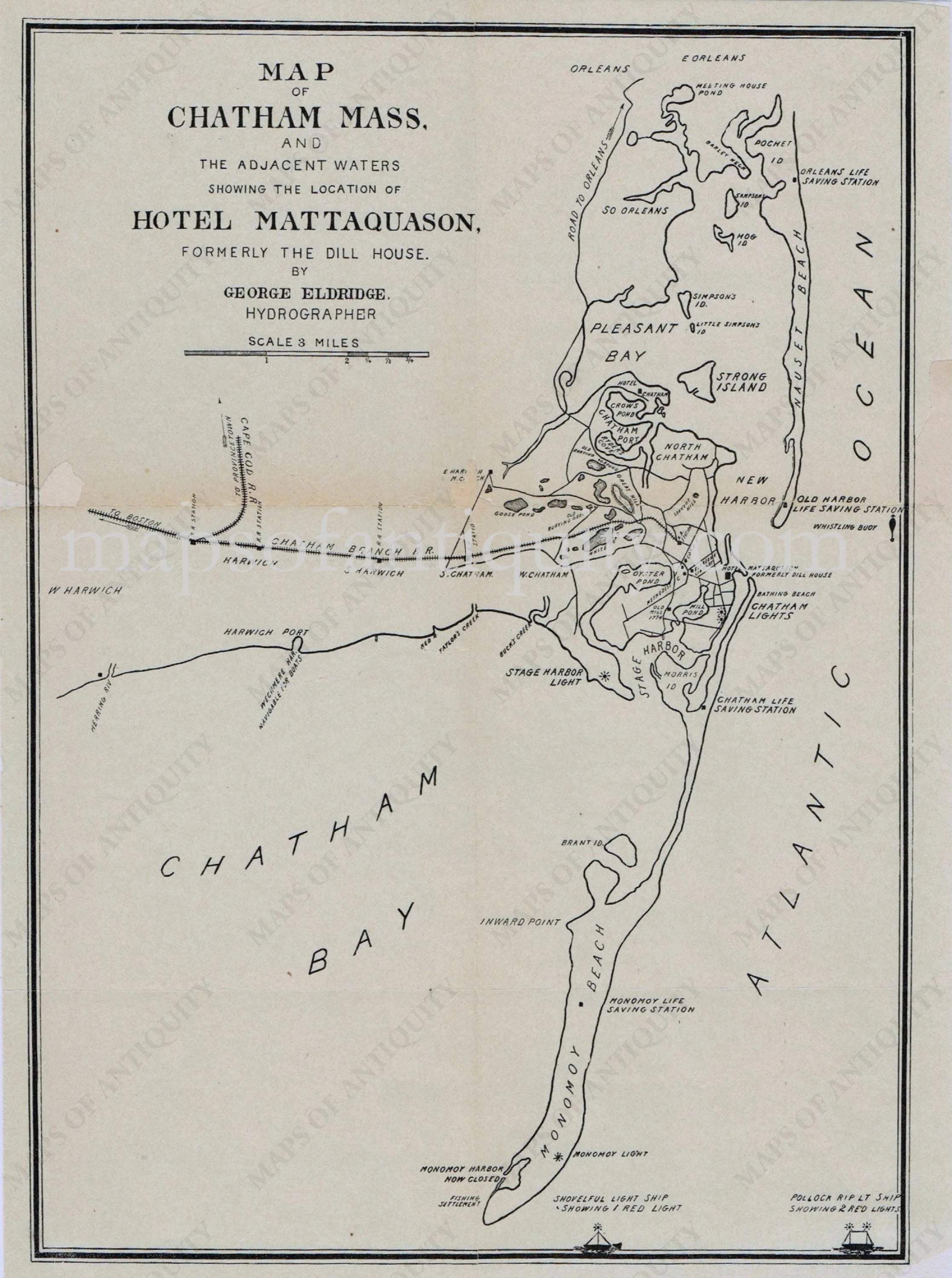1910 - Map of Chatham Mass. and the Adjacent Waters Showing the Locati ...