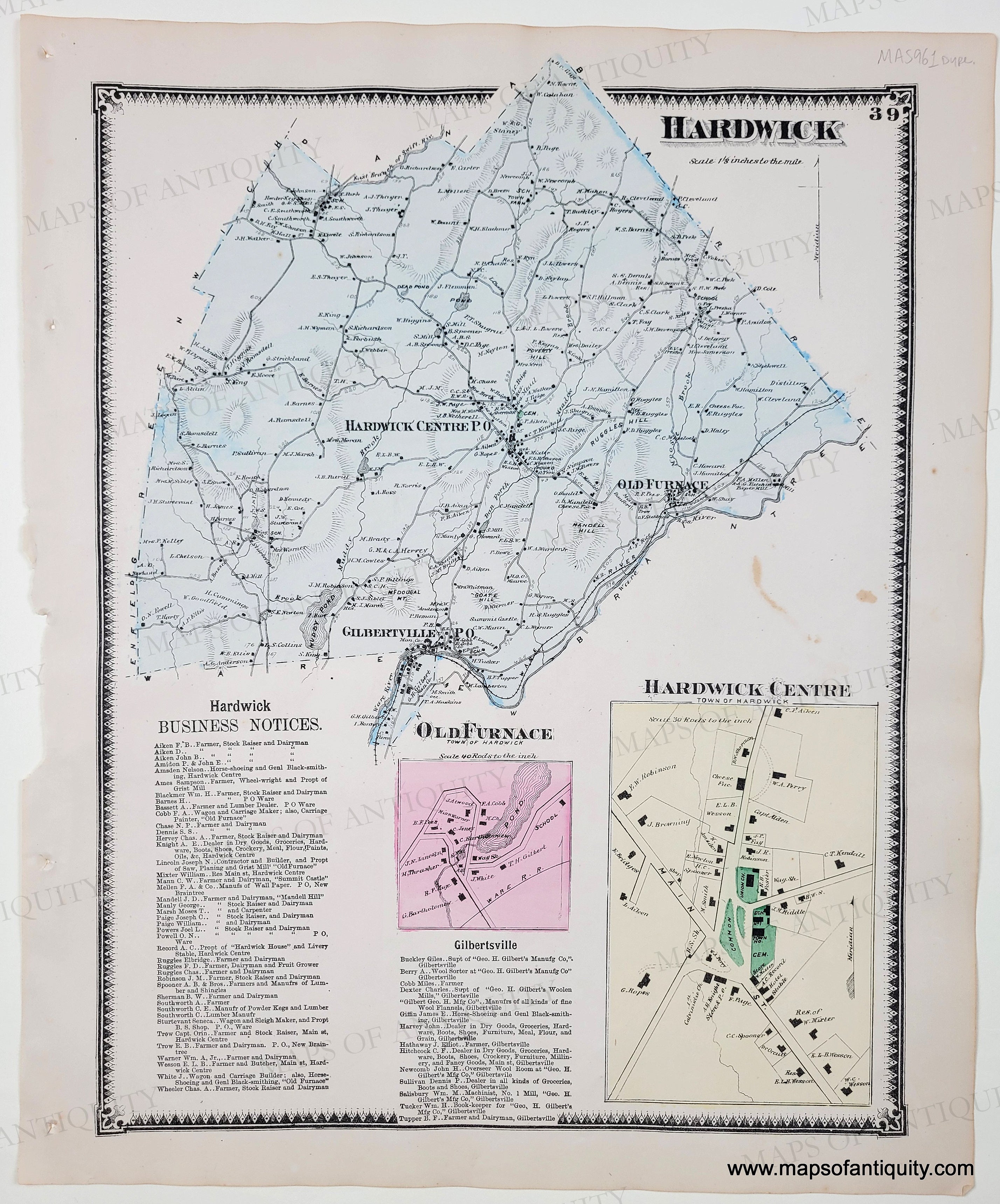 1870 - Hardwick p. 39 (MA) - Antique Map – Maps of Antiquity