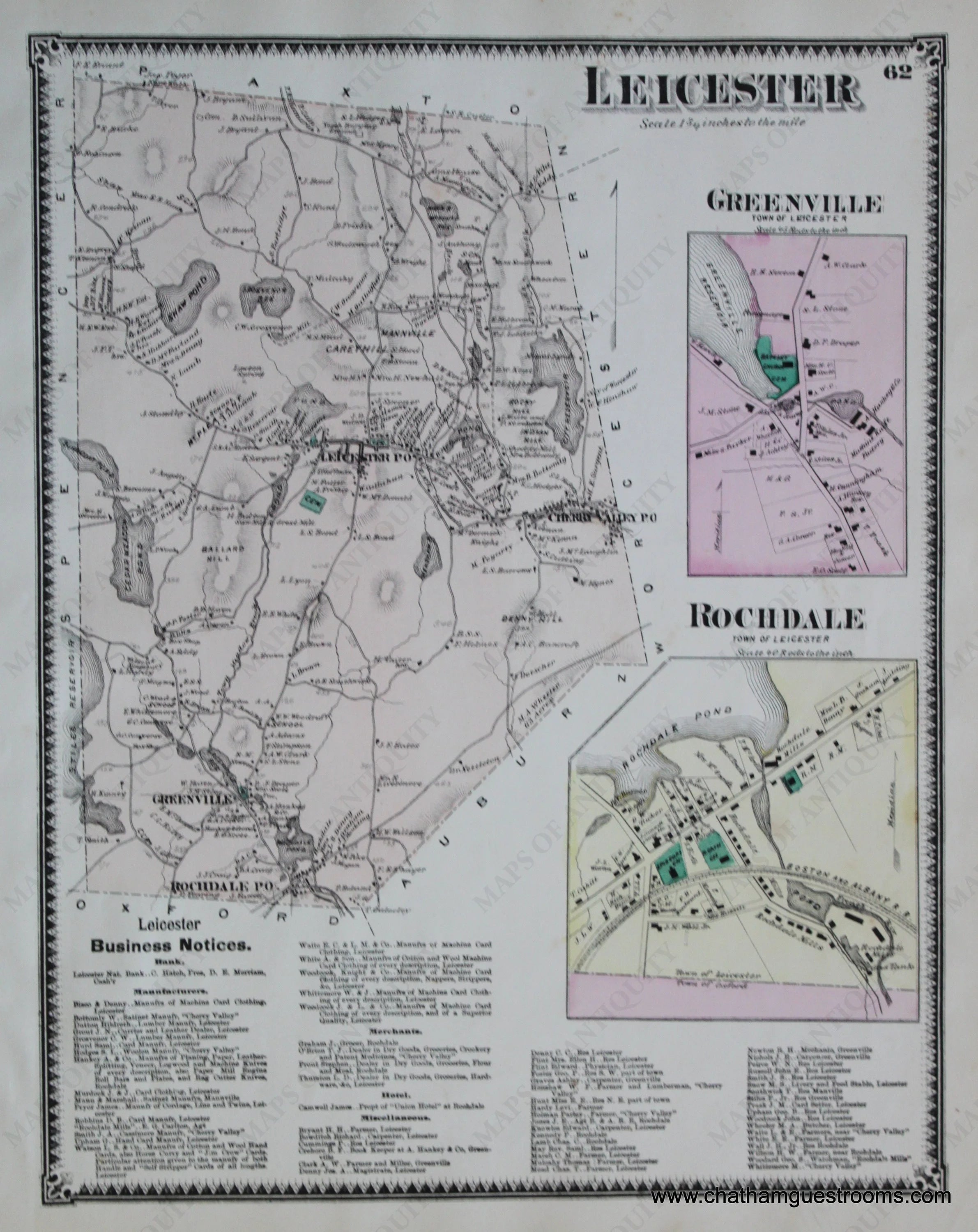 1870 - Leicester p. 62 (MA) - Antique Map – Maps of Antiquity