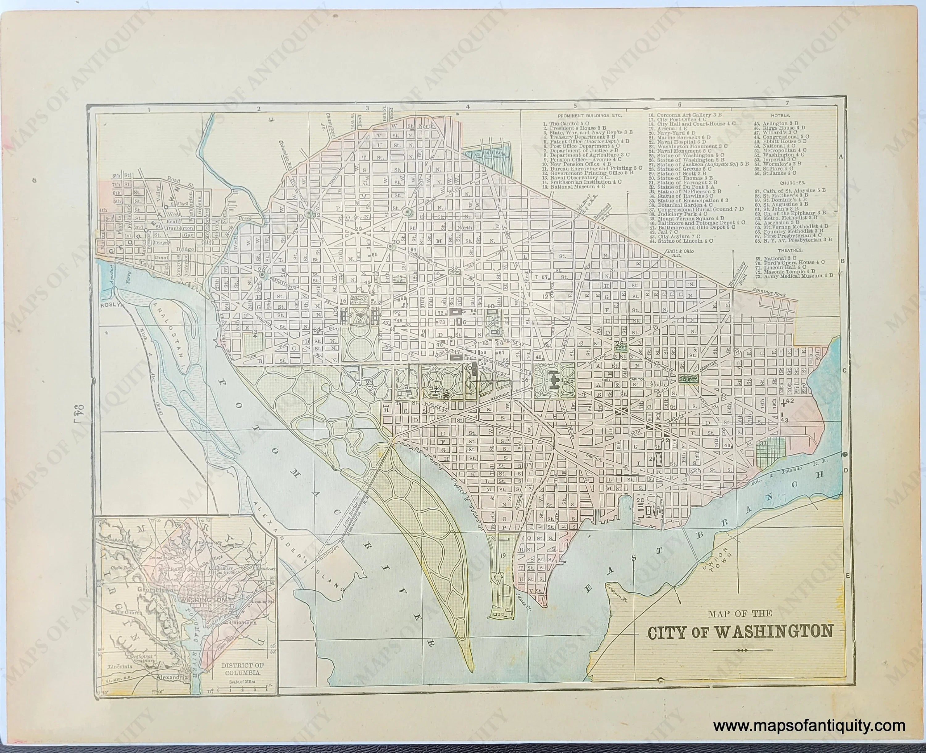 1910 - Map of the City of Washington (D.C.) - Antique Map – Maps of ...