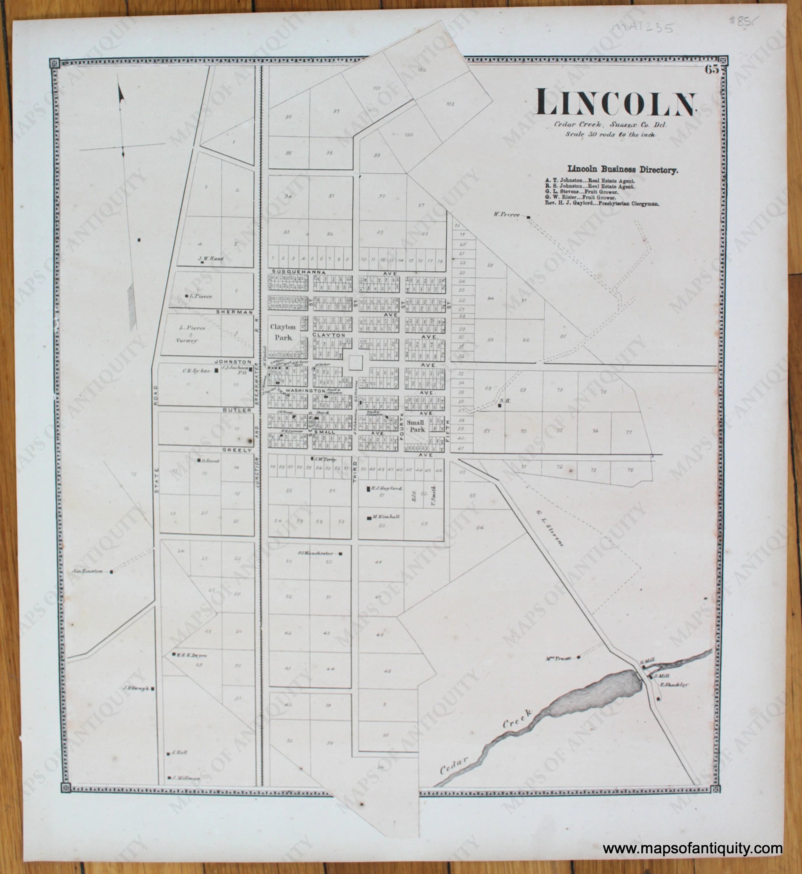 1868 - Lincoln (Delaware) - Antique Map – Maps of Antiquity