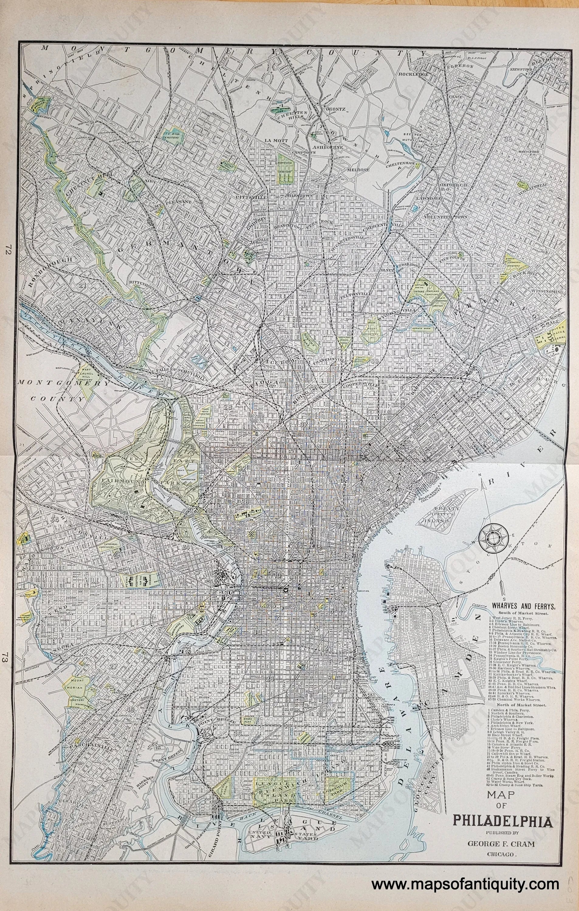 1903 - Map of Philadelphia - Antique Map – Maps of Antiquity