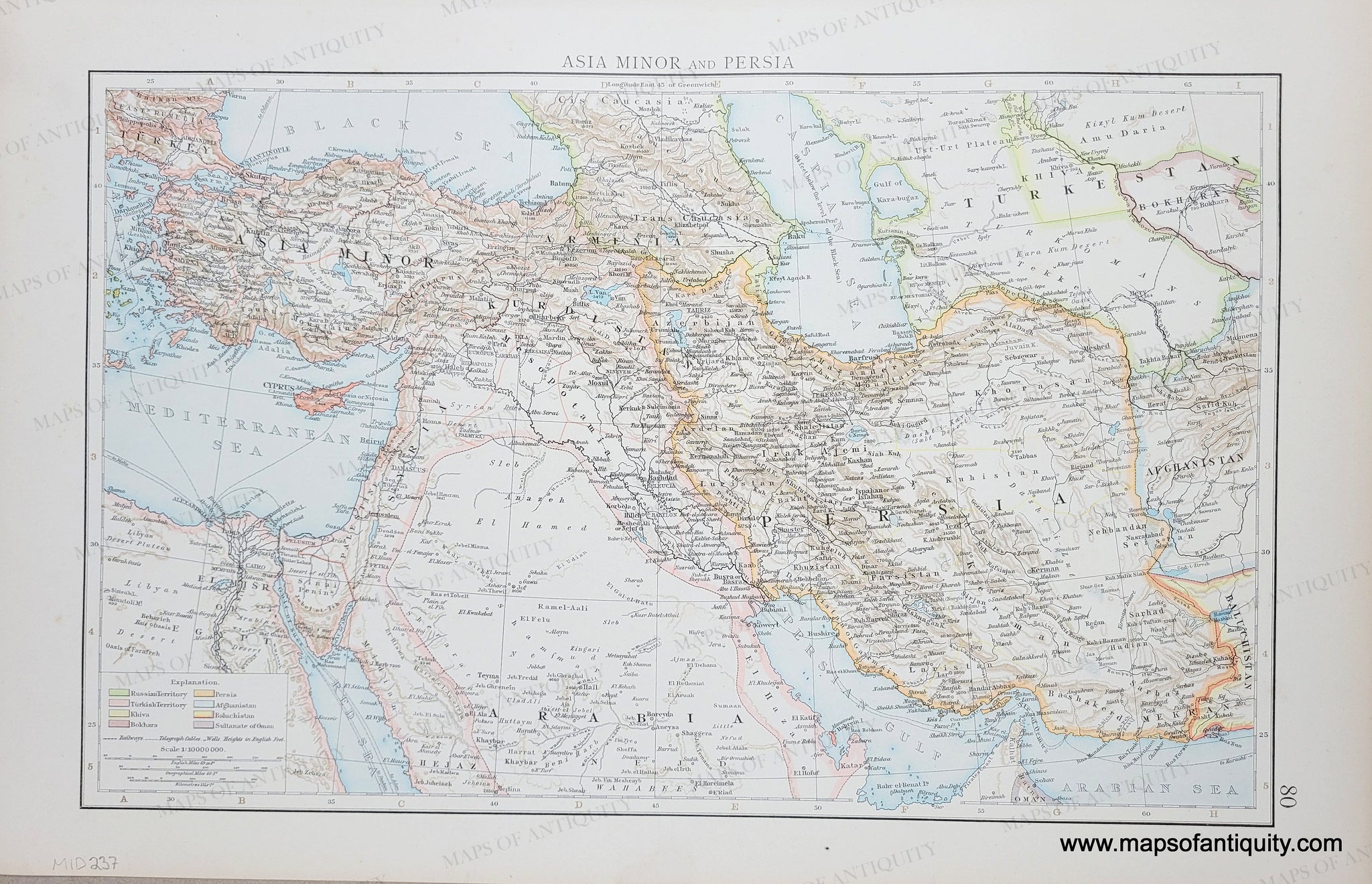 Map Of Asia In 1900