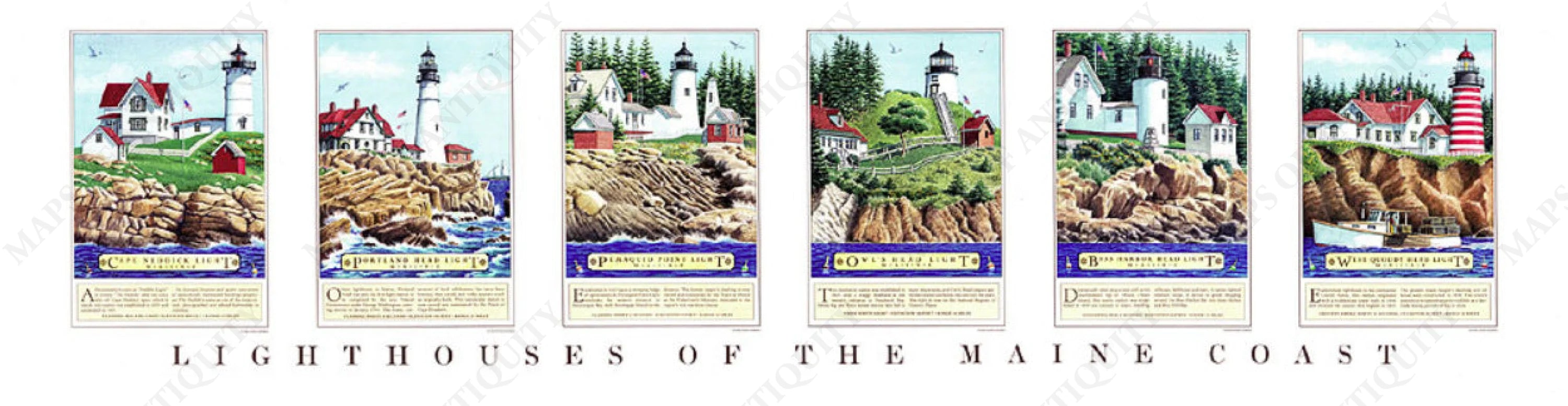 1996 - Lighthouses of the Maine Coast - Modern Print – Maps of Antiquity