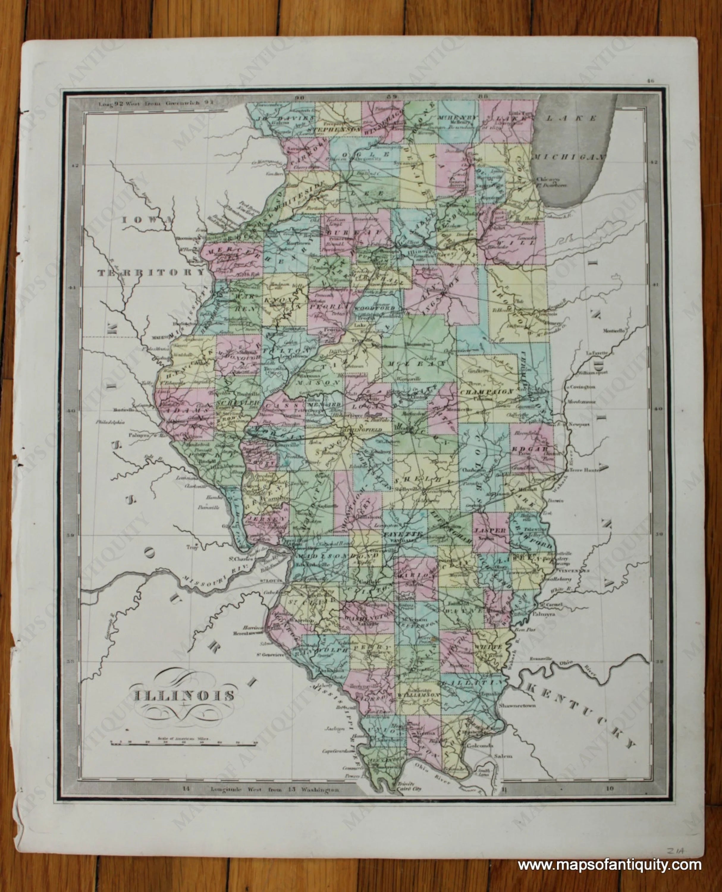1848 - Illinois - Antique Map – Maps of Antiquity