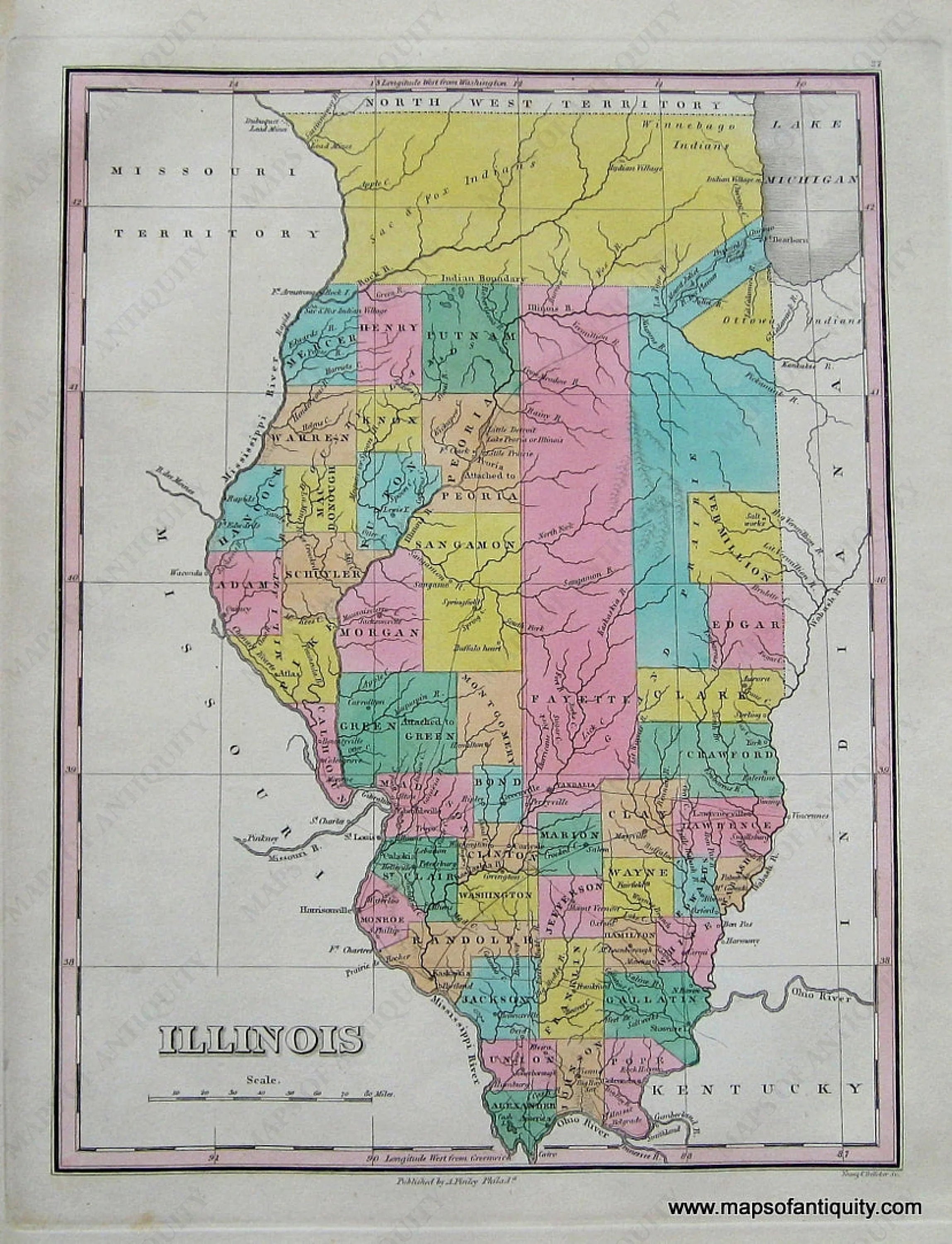 1826 - Illinois - Antique Map – Maps of Antiquity