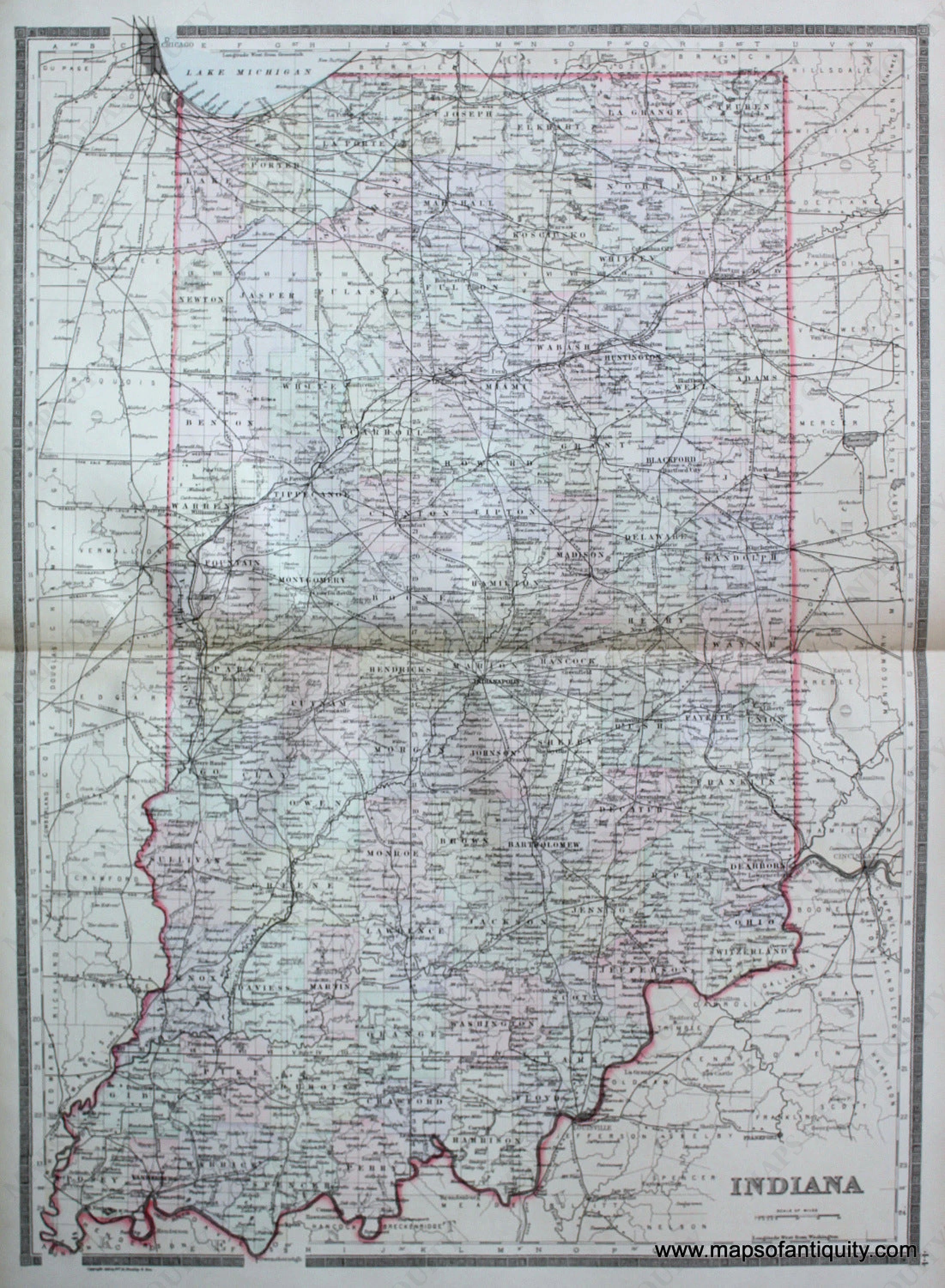 1887 - Indiana - Antique Map – Maps of Antiquity