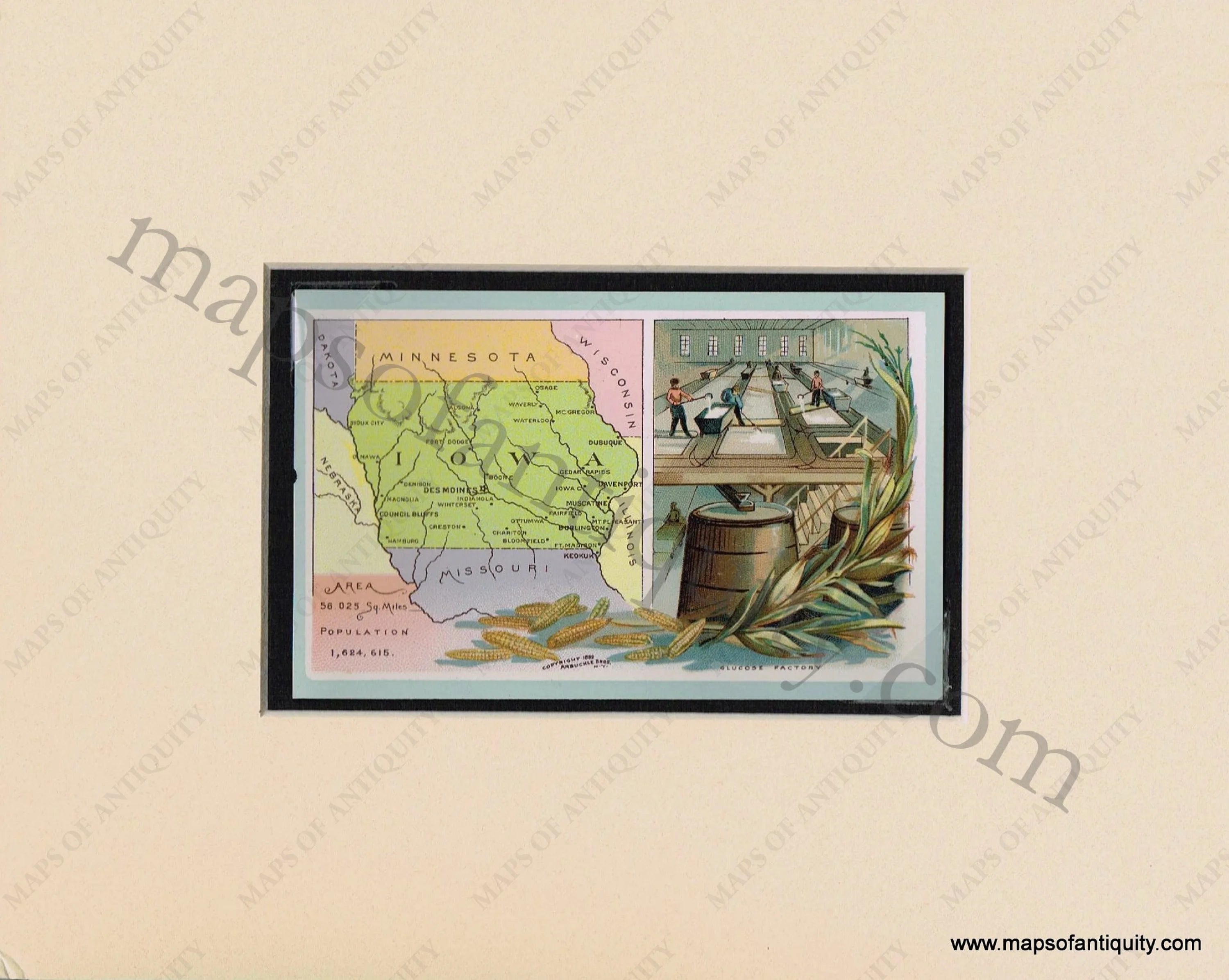 1890 - Iowa - Antique Print – Maps of Antiquity