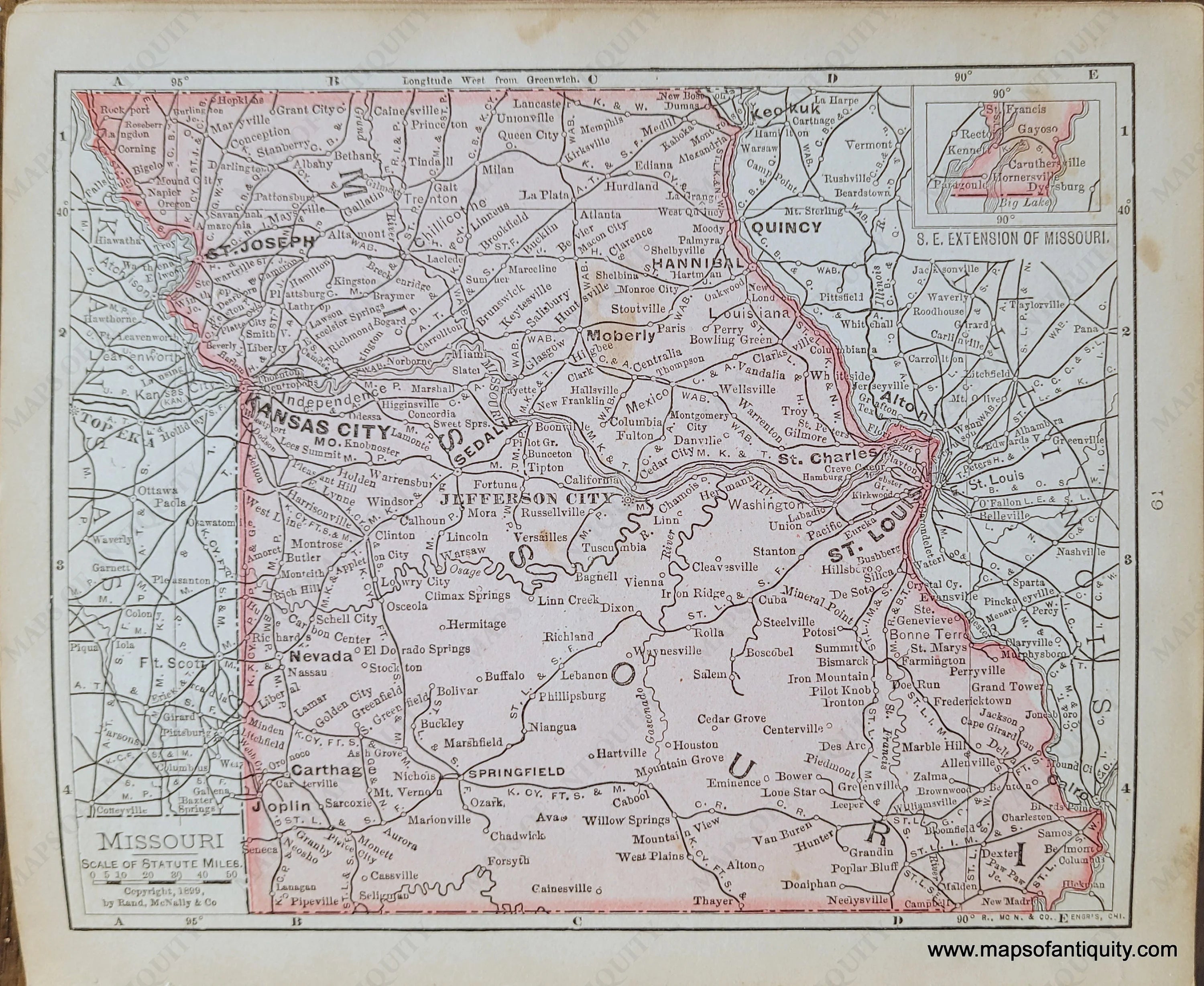 1900 - Missouri - Antique Map – Maps of Antiquity