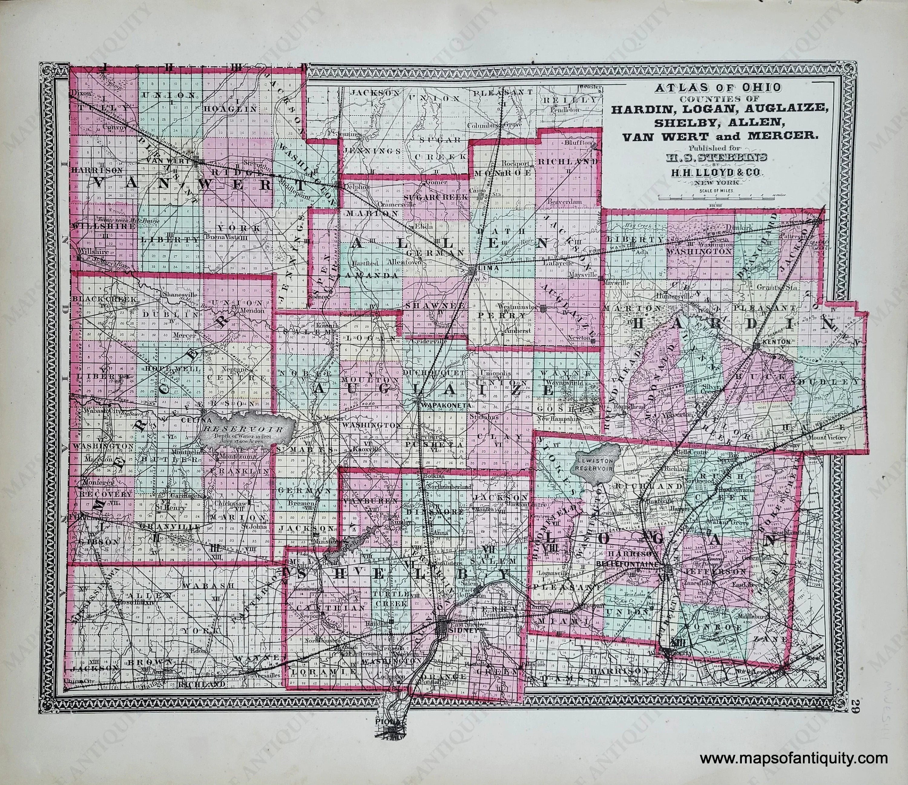 1868 - Atlas of Ohio Counties of Hardin, Logan, Auglaize, Shelby, Alle ...