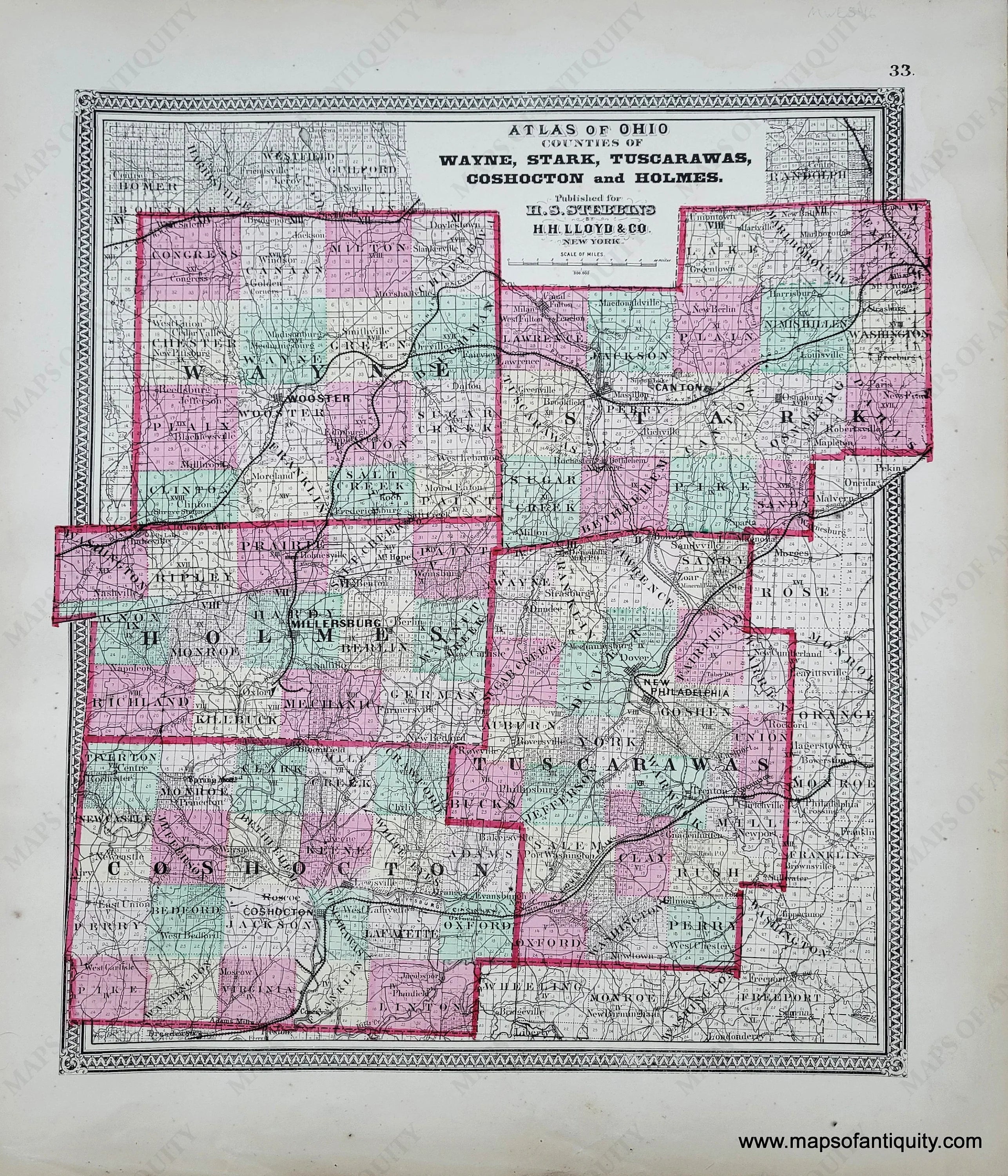1868 - Atlas of Ohio Counties of Wayne, Stark, Tuscarawas, Coshocton a ...