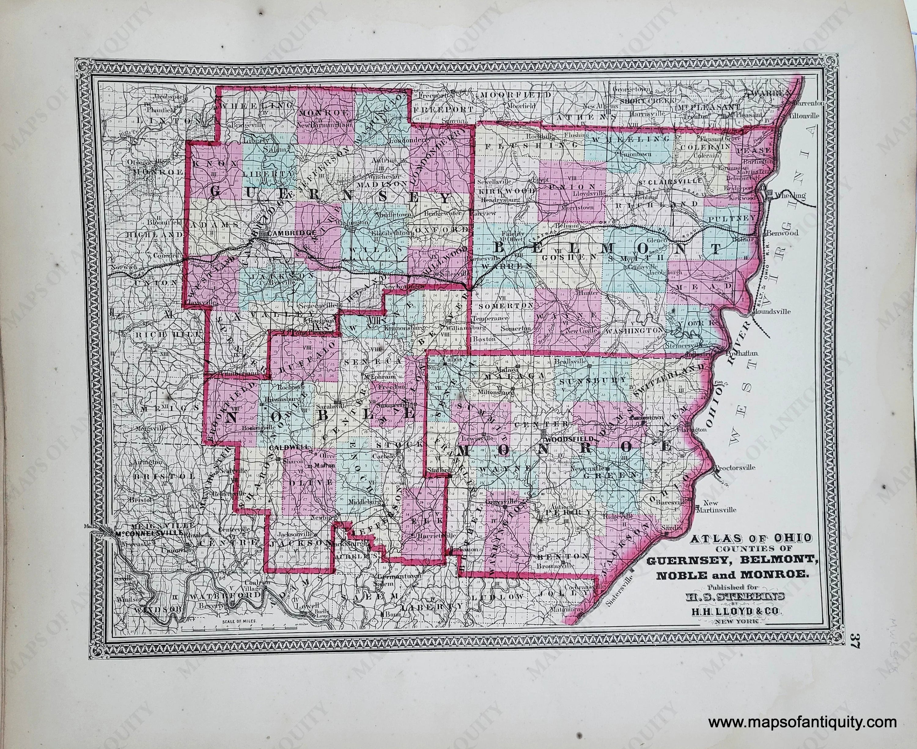 1868 - Atlas of Ohio Counties of Guernsey, Belmont, Noble, and Monroe ...