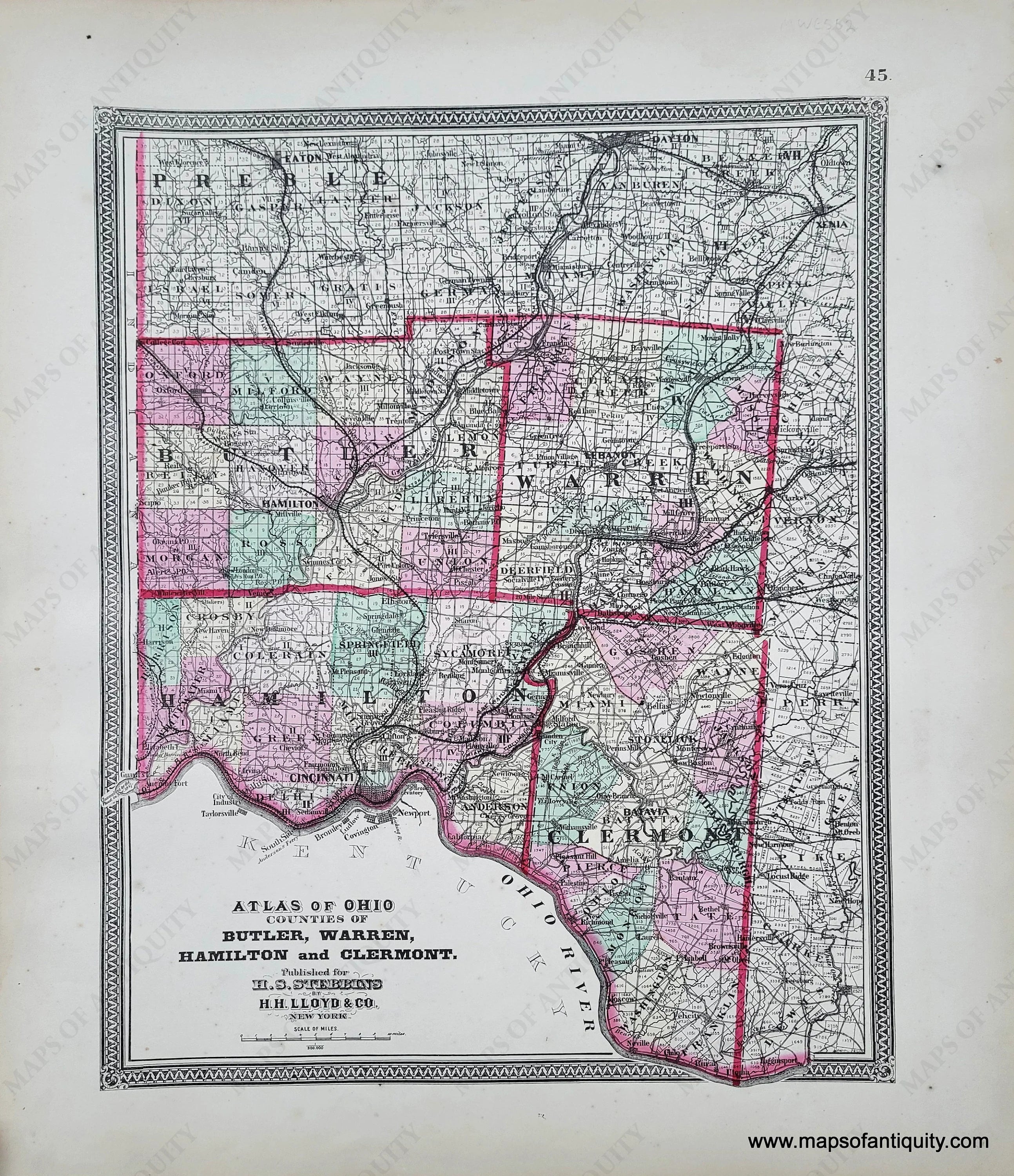 1868 - Atlas of Ohio Counties of Butler, Warren, Hamilton and Clermont ...