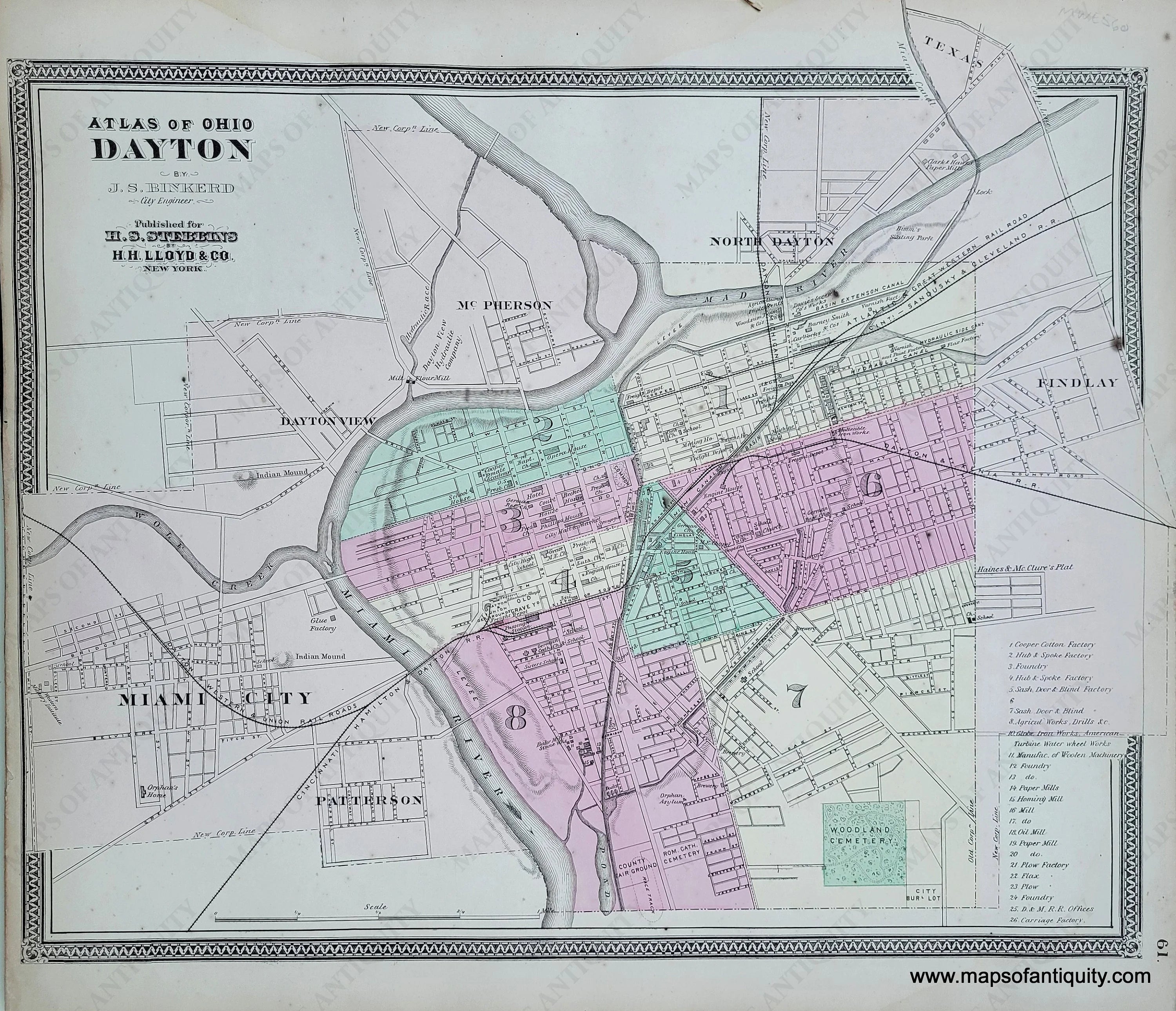 1868 - Dayton - Antique Map – Maps of Antiquity