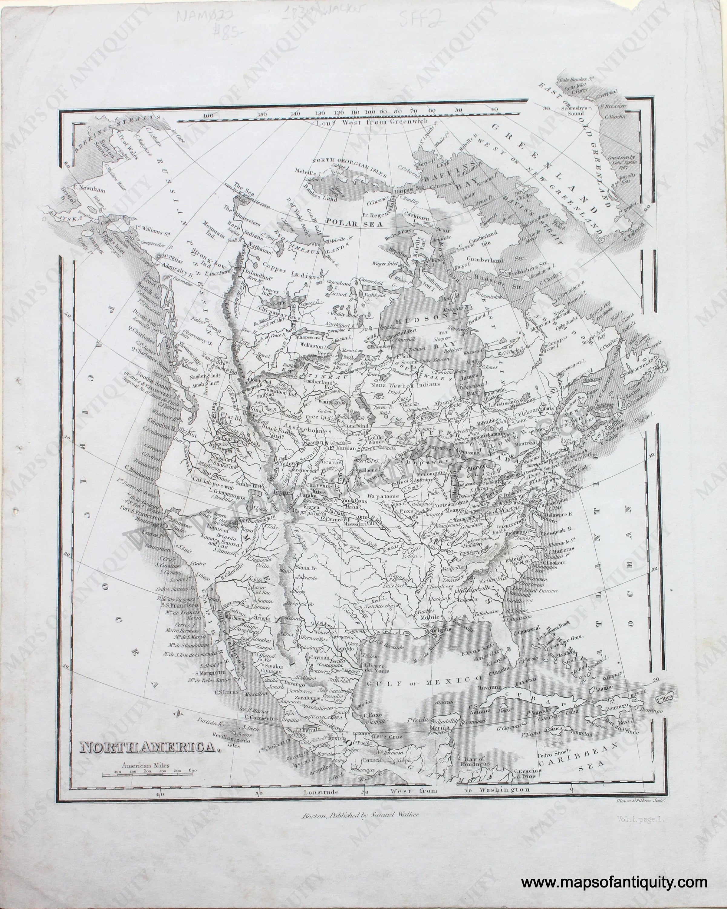 1834 - North America - Antique Map – Maps of Antiquity