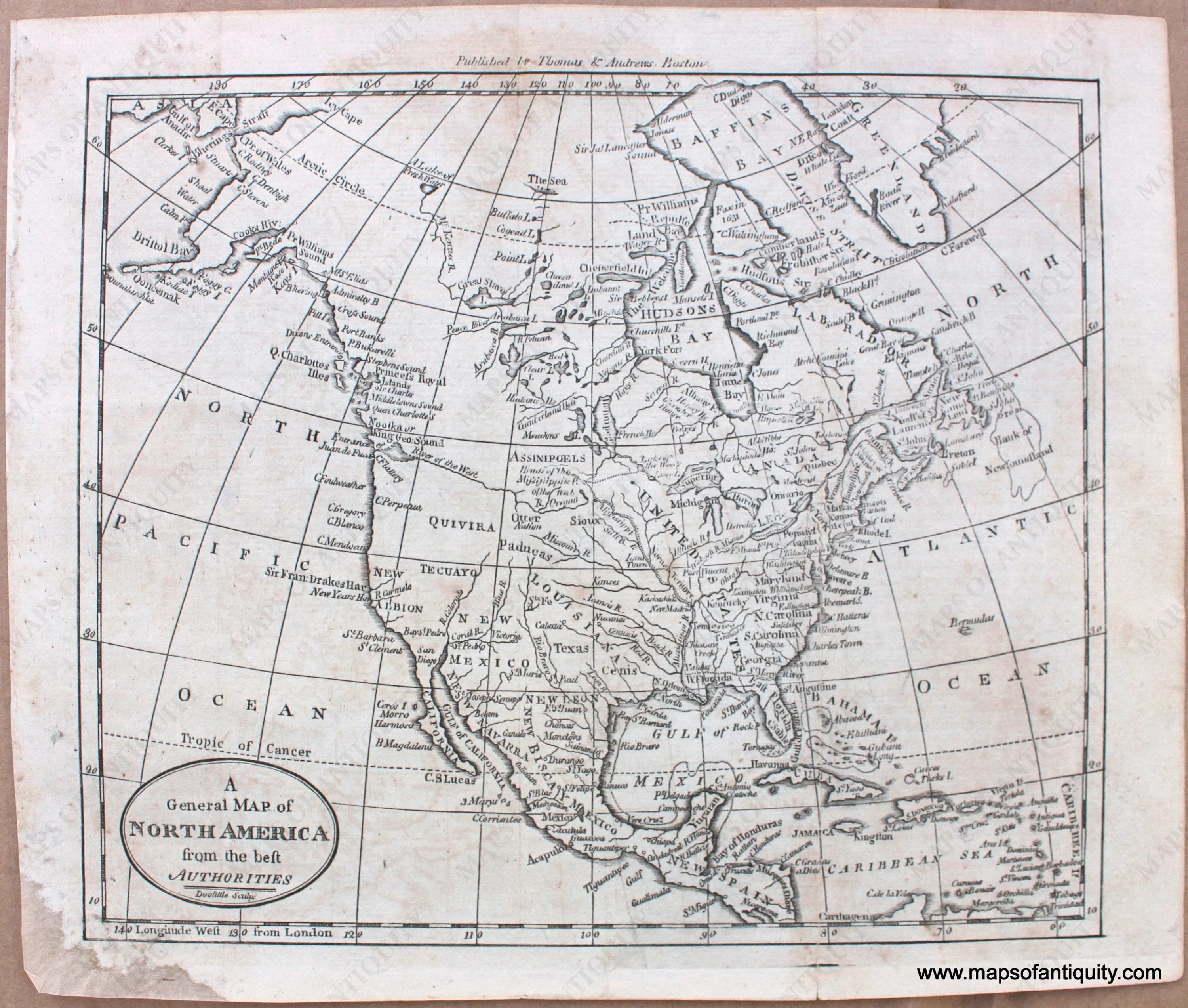 1814 - A General Map of North America from the best Authorities. - Ant ...