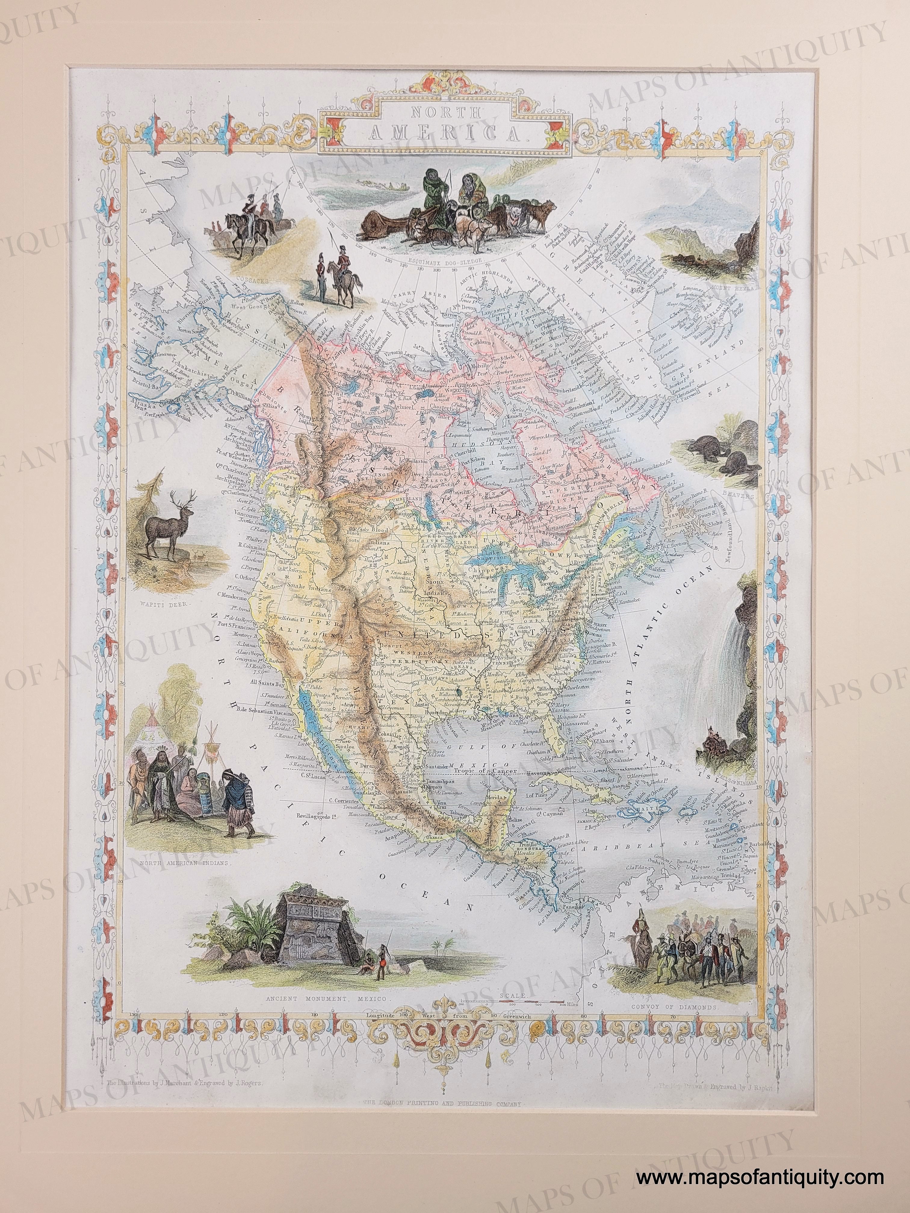 1851 - North America - Antique Map – Maps of Antiquity